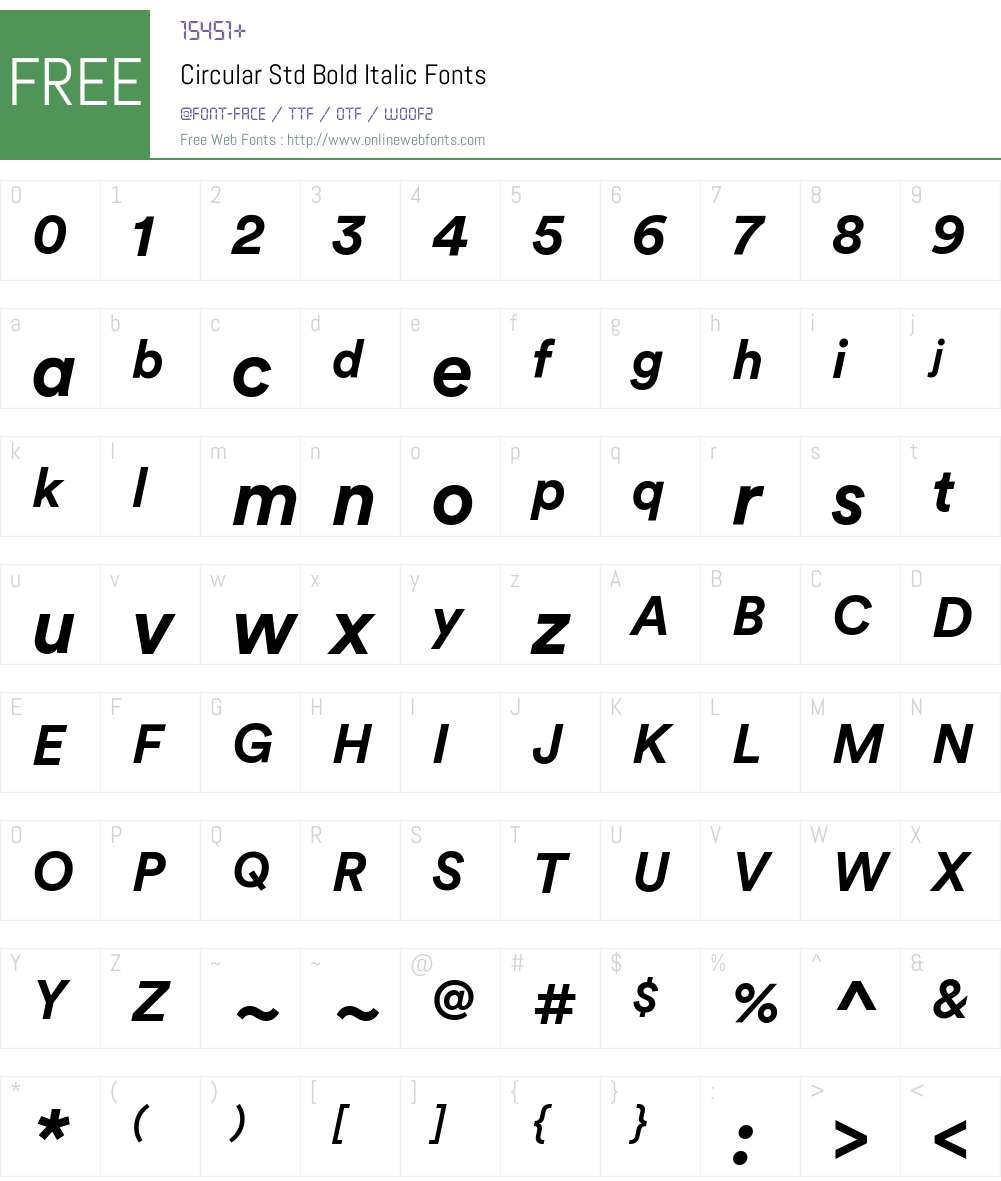Circular Std Bold Italic 1.001; build 0002 Fonts Free Download ...