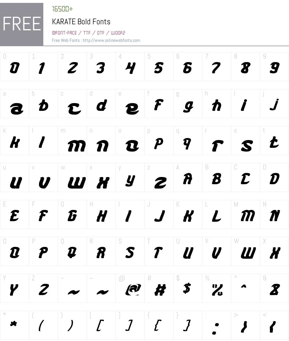KARATE Bold 1.00;October 22, 2018;FontCreator 11.5.0.2427 64-bit Fonts ...