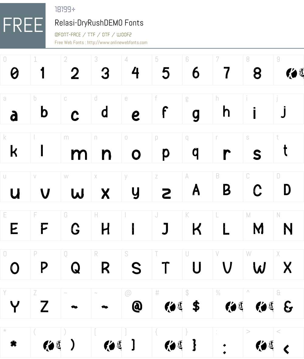 Relasi Dry Rush DEMO 1.000 Fonts Free Download - OnlineWebFonts.COM