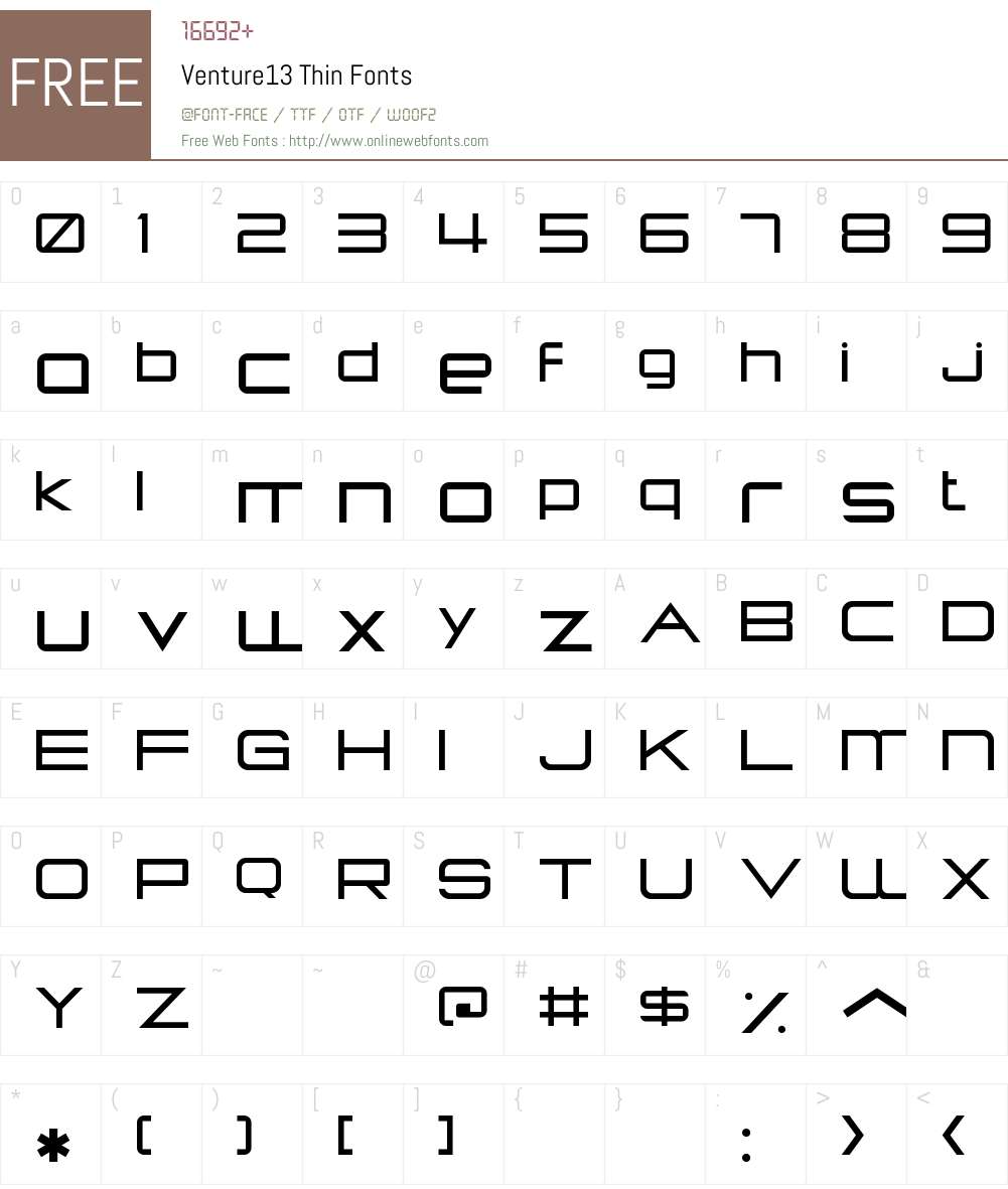 Venture13 Thin 1.002;Fontself Maker 2.1.2 Fonts Free Download ...