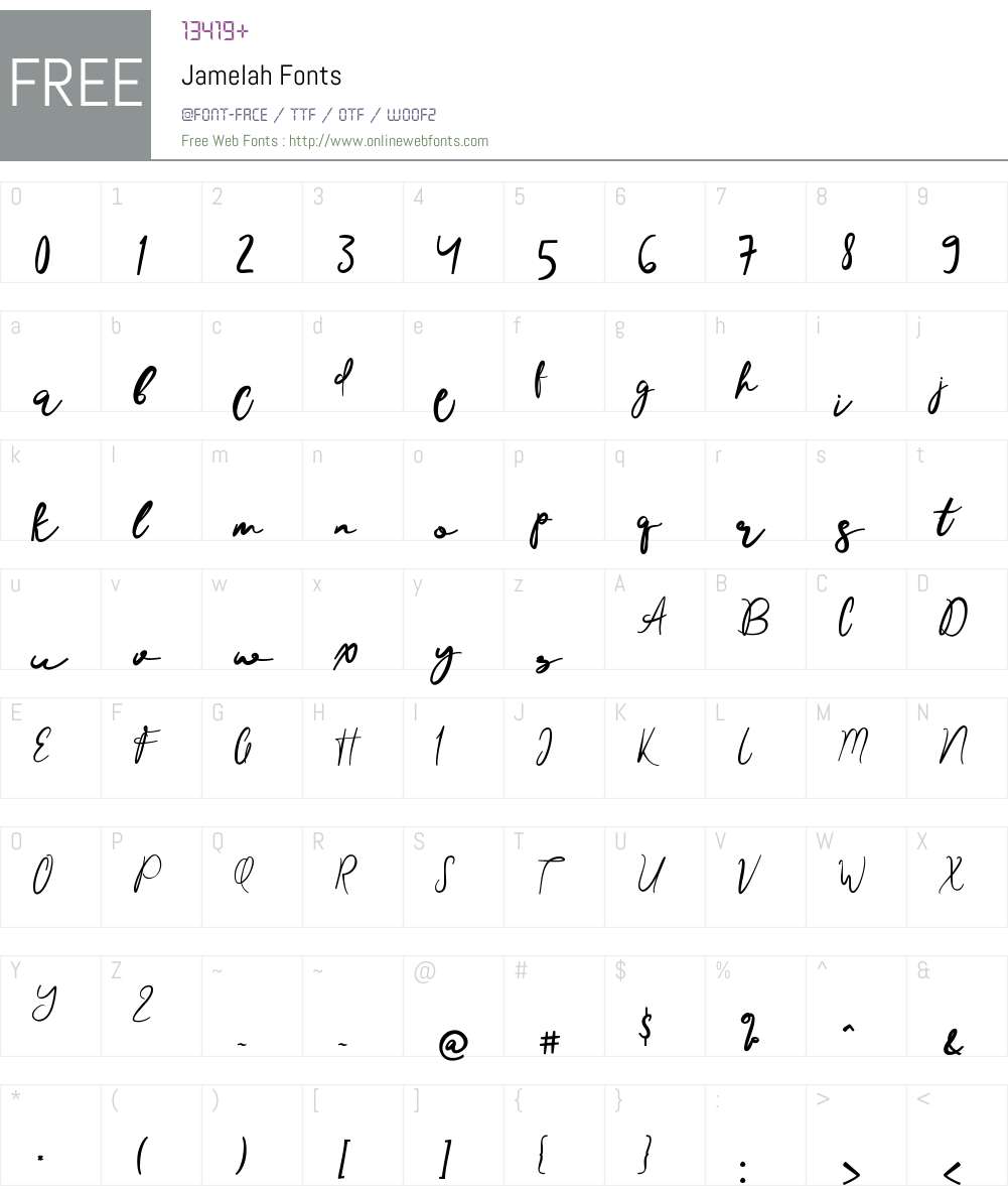 Jamelah 001.000 Fonts Free Download - OnlineWebFonts.COM