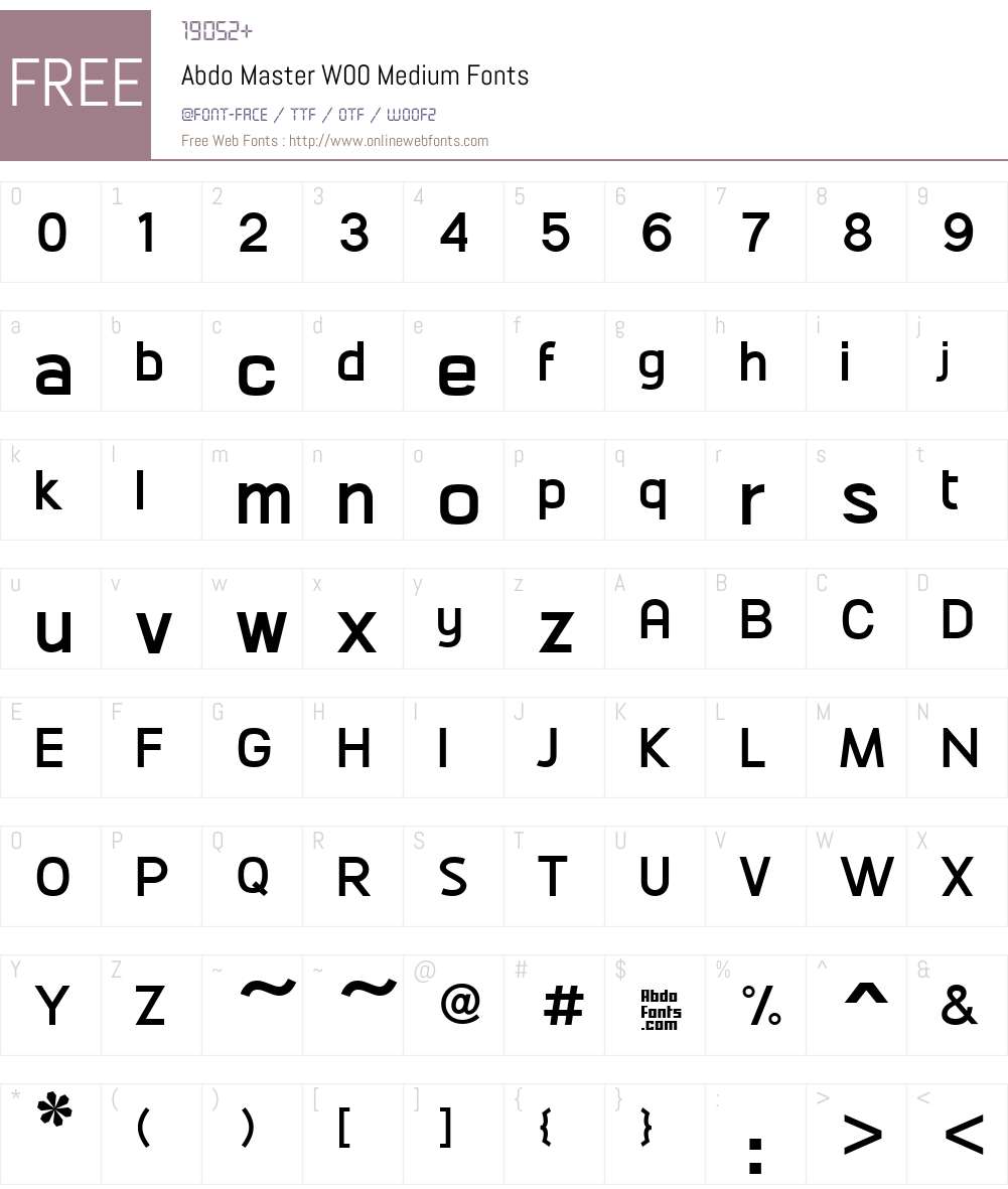 Abdo Master W00 Medium 2.90 Fonts Free Download - OnlineWebFonts.COM