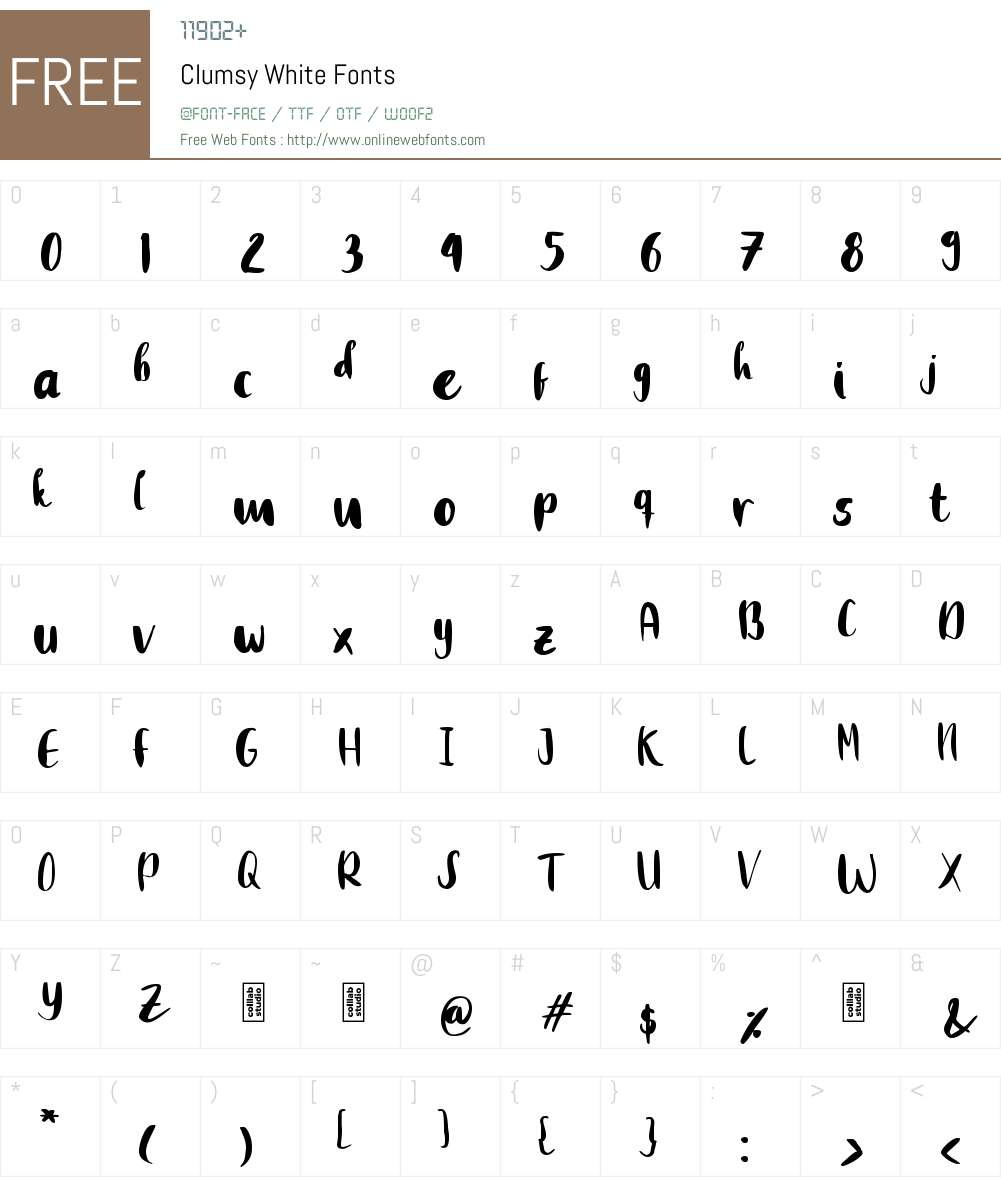 Clumsy White 1.00;July 13, 2020;FontCreator 12.0.0.2545 64-bit Fonts Free Download ...
