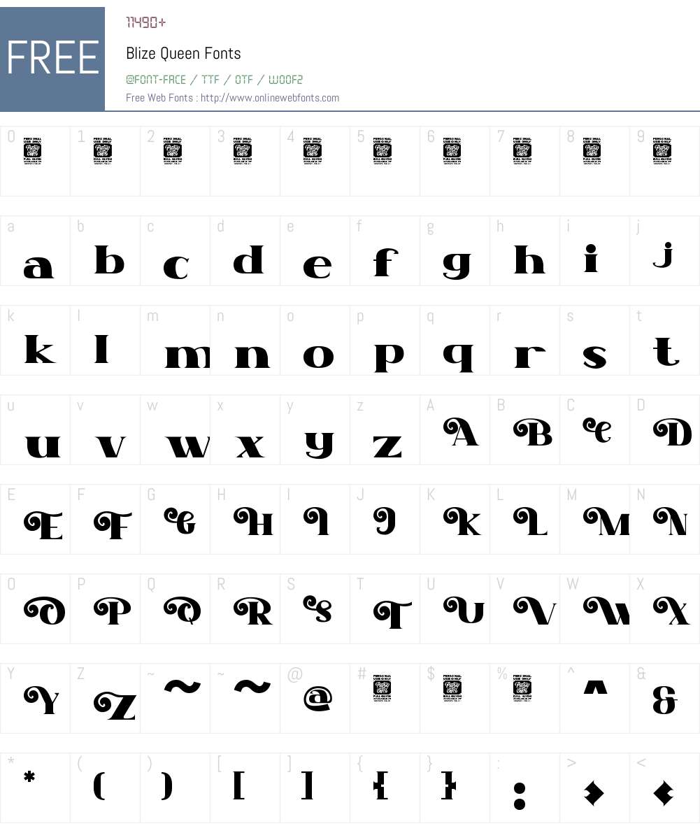 Blize Queen 1.003;Fontself Maker 3.5.8 Fonts Free Download - OnlineWebFonts.COM