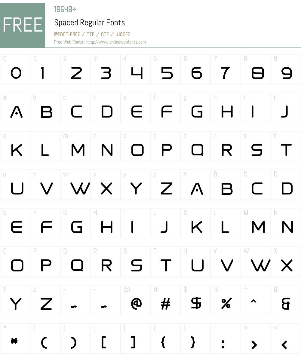 Spaced Regular 1.001 Fonts Free Download - OnlineWebFonts.COM