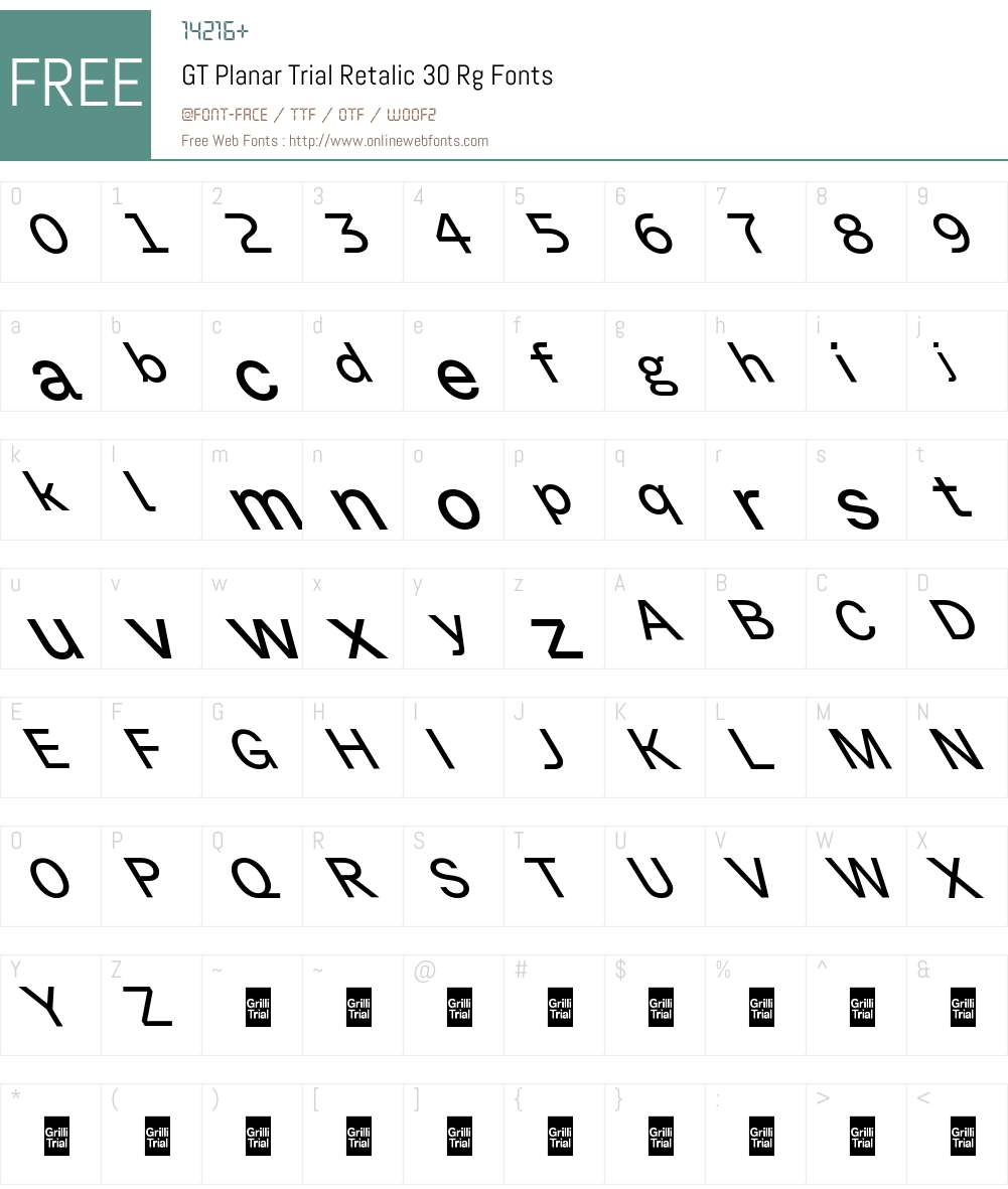 GT Planar Trial Retalic 30 Rg 2.000;FEAKit 1.0 Fonts Free Download ...