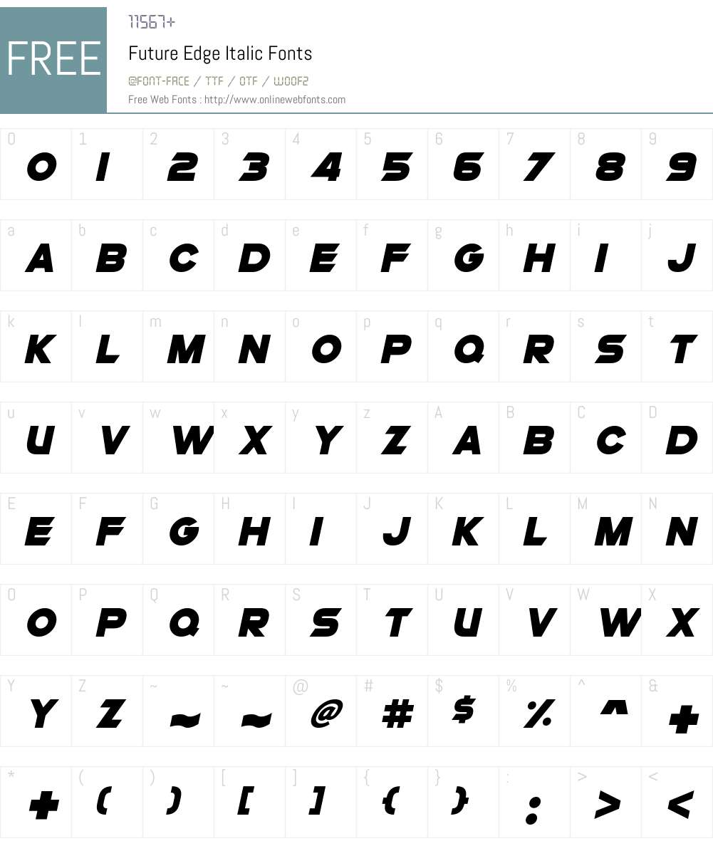 Future Edge 1.00;September 23, 2024;FontCreator 12.0.0.2567 64-bit Fonts Free Download ...