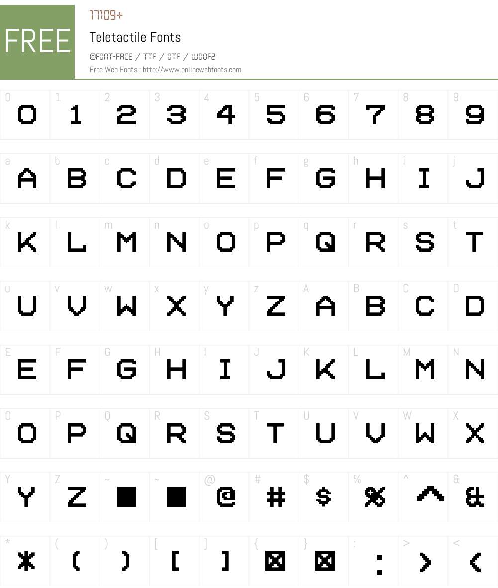 Teletactile 001.000 Fonts Free Download - OnlineWebFonts.COM