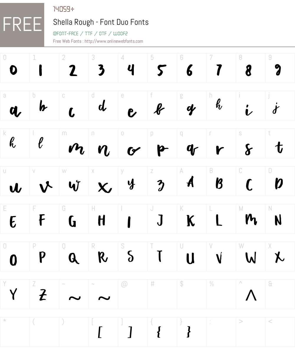 Shella Rough - Font Duo 1.000 Fonts Free Download - OnlineWebFonts.COM