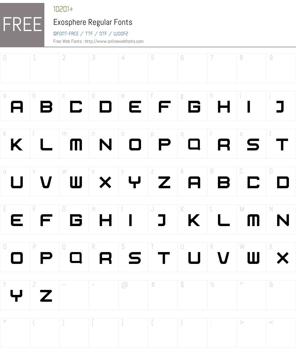 Exosphere Regular 1.000 Fonts Free Download - OnlineWebFonts.COM