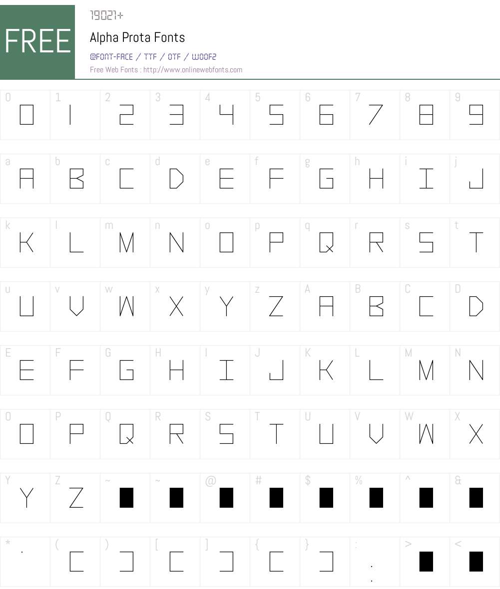 Alpha Prota 1.01 Fonts Free Download - OnlineWebFonts.COM