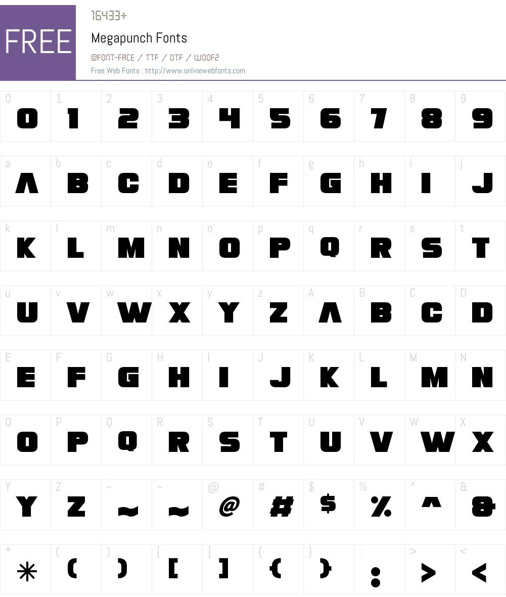 Megapunch 1.00;May 25, 2023;FontCreator 12.0.0.2567 64-bit Fonts Free ...
