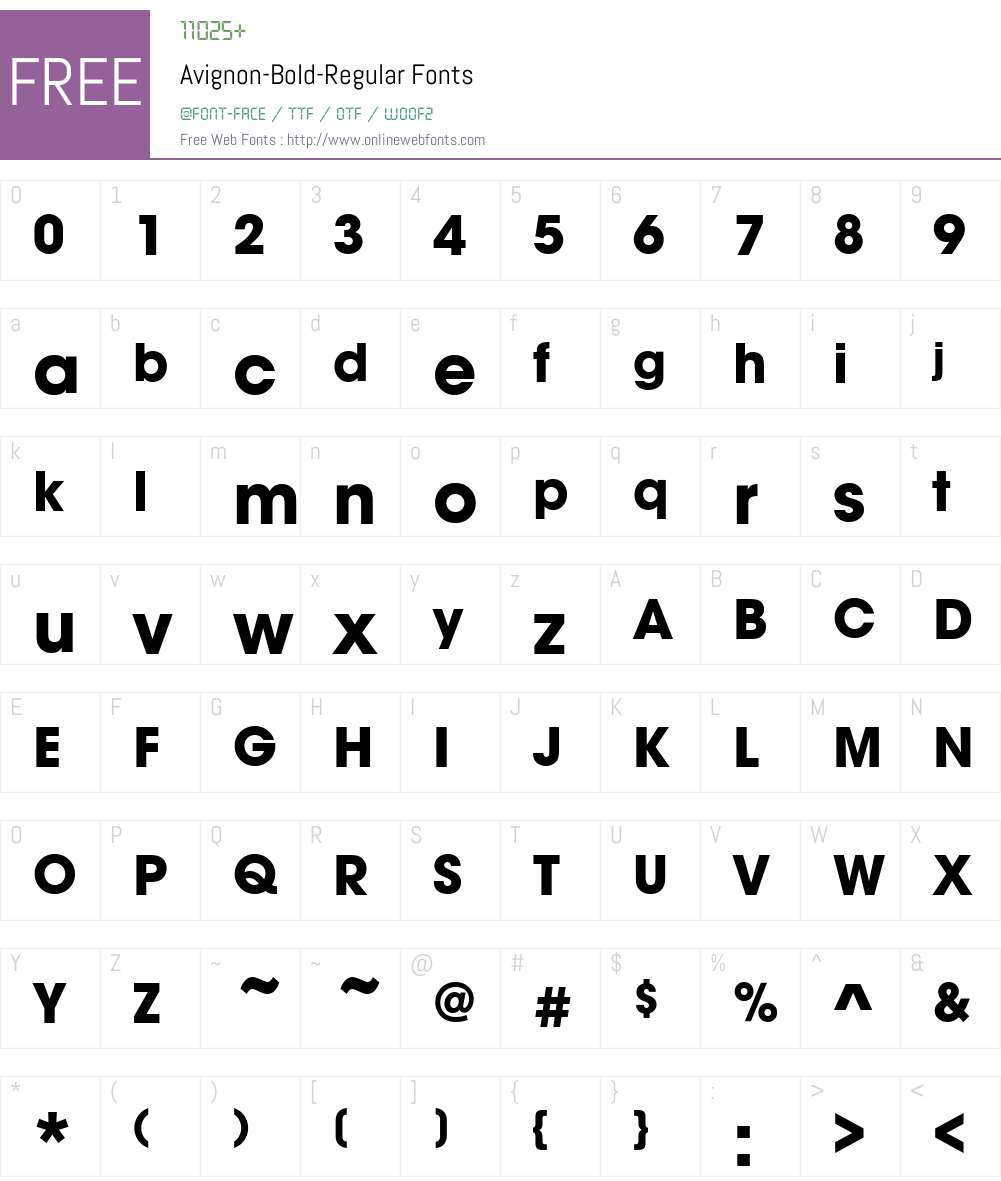 Avignon-Bold-Regular 1.0 08-10-2002 Fonts Free Download ...
