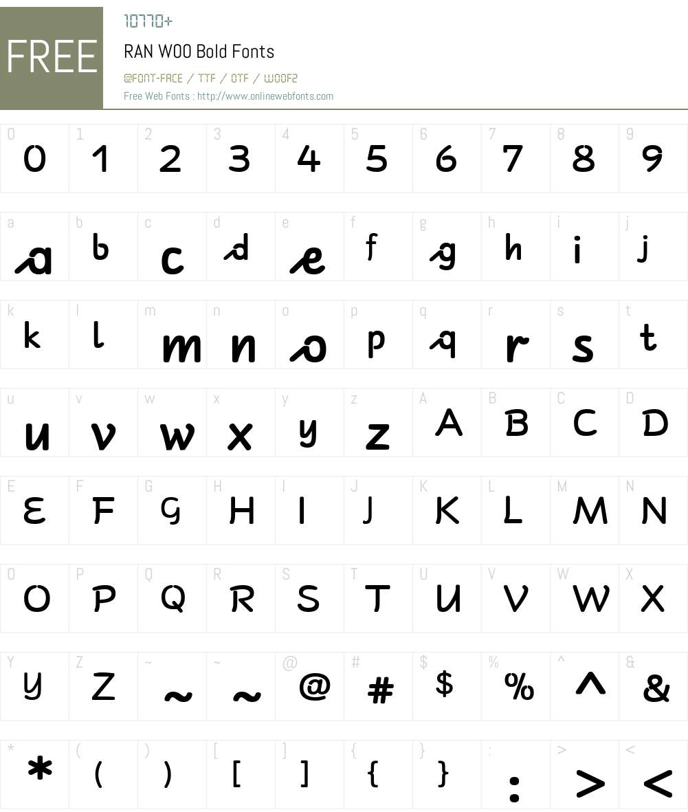 RAN W00 Bold 3.00 Fonts Free Download - OnlineWebFonts.COM