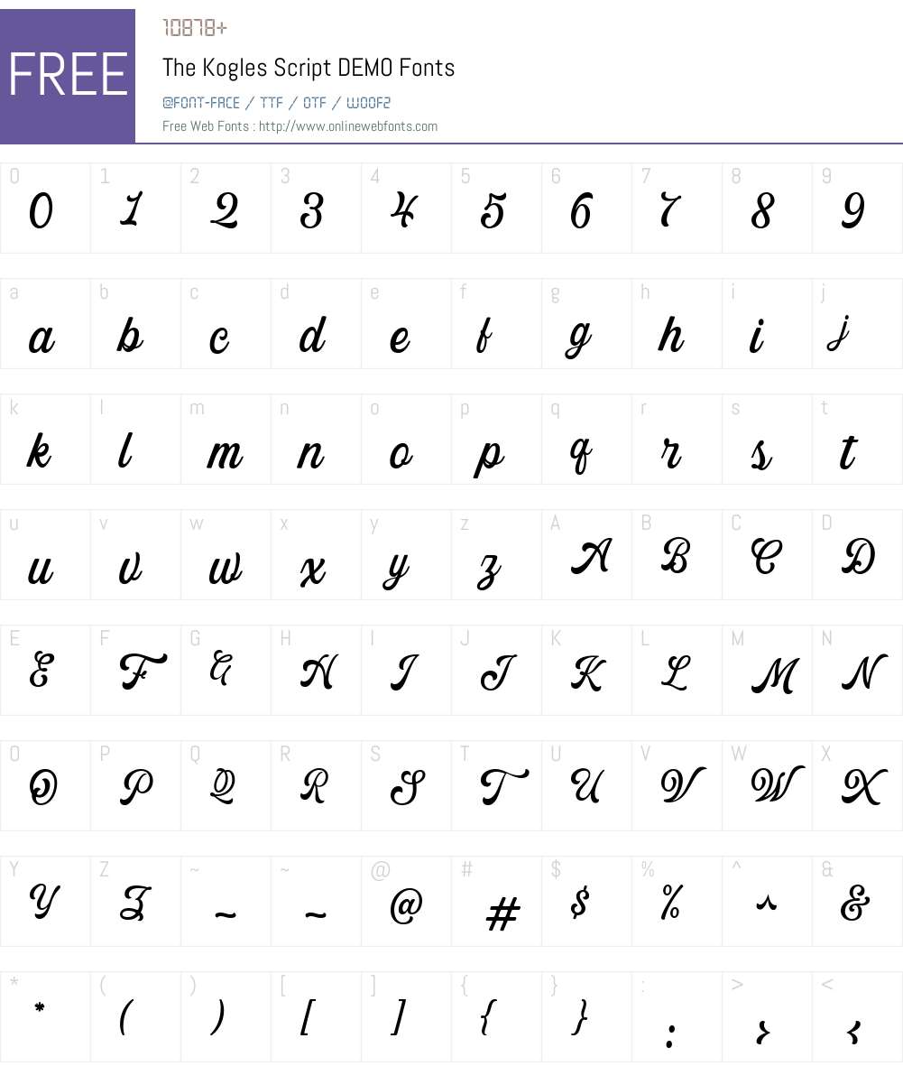 The Kogles Script DEMO 1.000 Fonts Free Download - OnlineWebFonts.COM