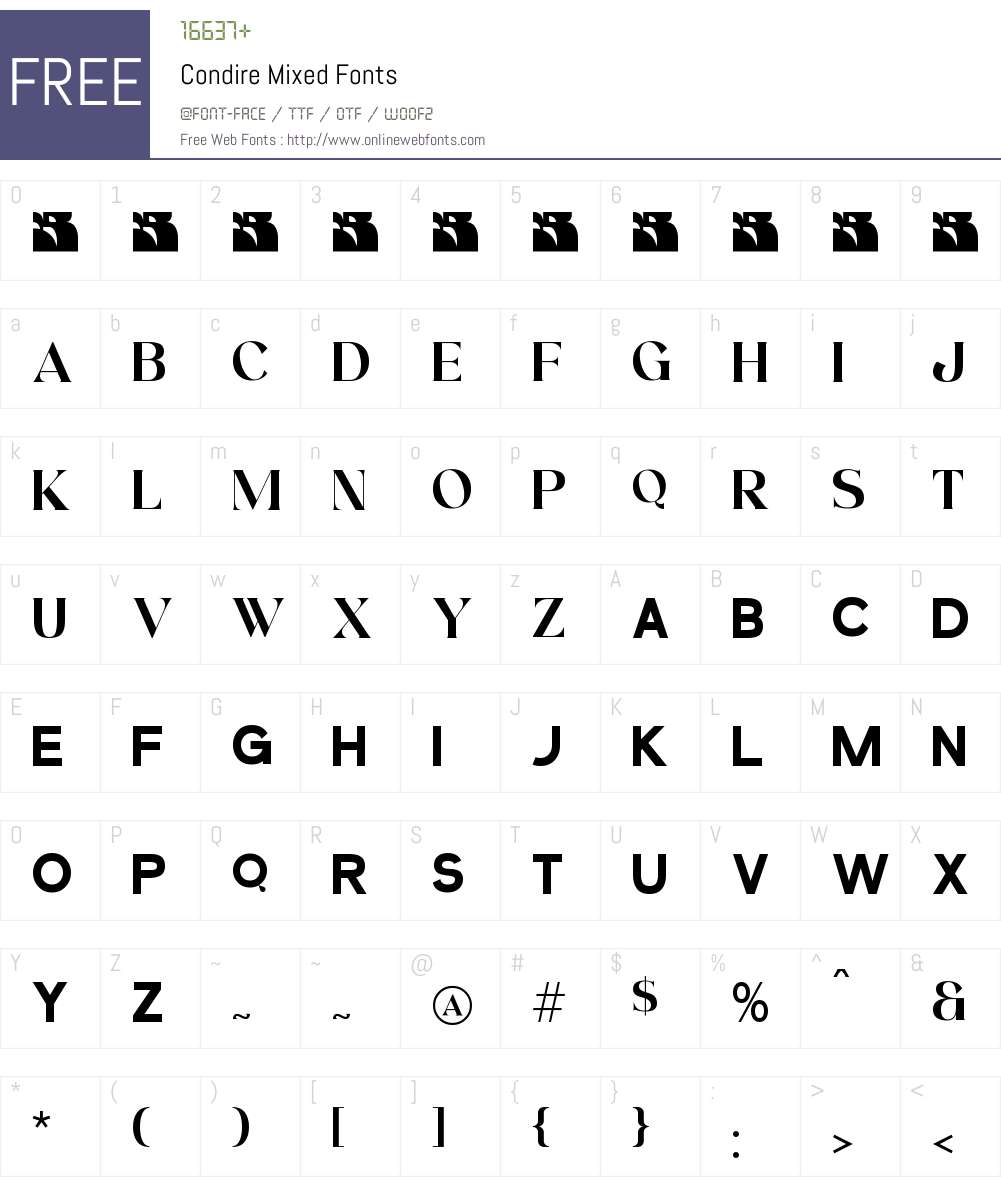 Condire Mixed 1.000;November 9, 2024;FontCreator 15.0.0.2955 64-bit Fonts Free Download ...