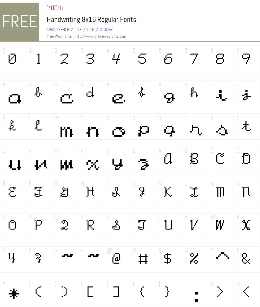 Handwriting 8x16 1.0 Fonts Free Download - OnlineWebFonts.COM