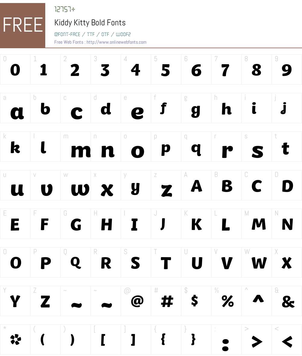 Kiddy Kitty Bold 1.000 2009 initial release Fonts Free Download ...