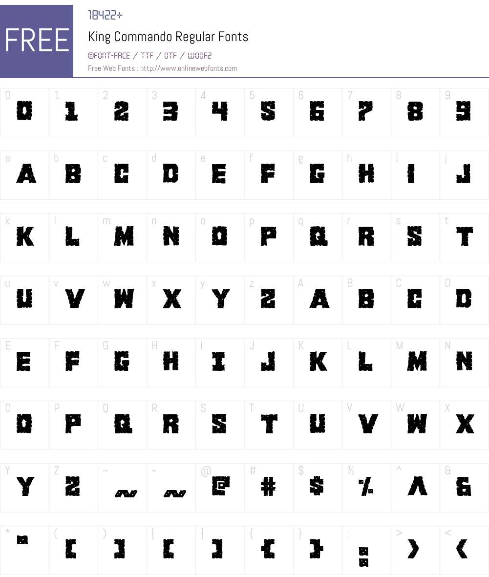 King Commando Regular 001.000 Fonts Free Download - OnlineWebFonts.COM