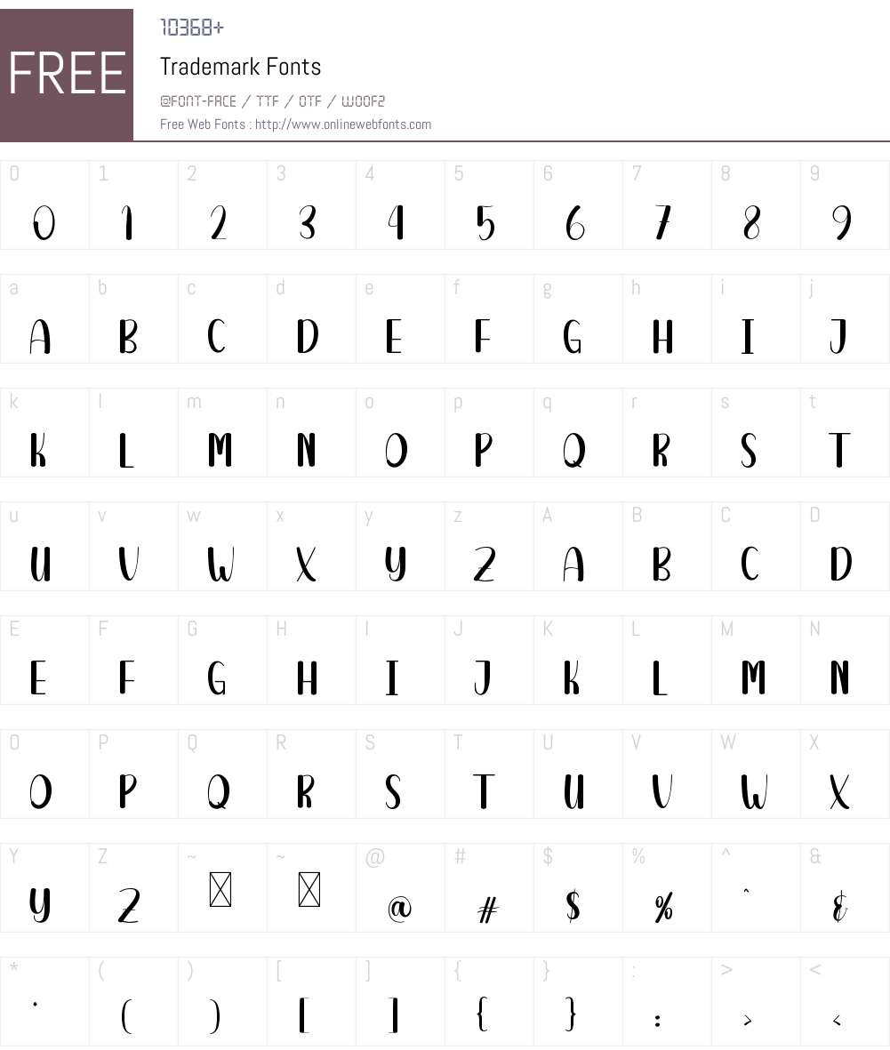 Trademark 1.002;Fontself Maker 3.5.8 Fonts Free Download ...