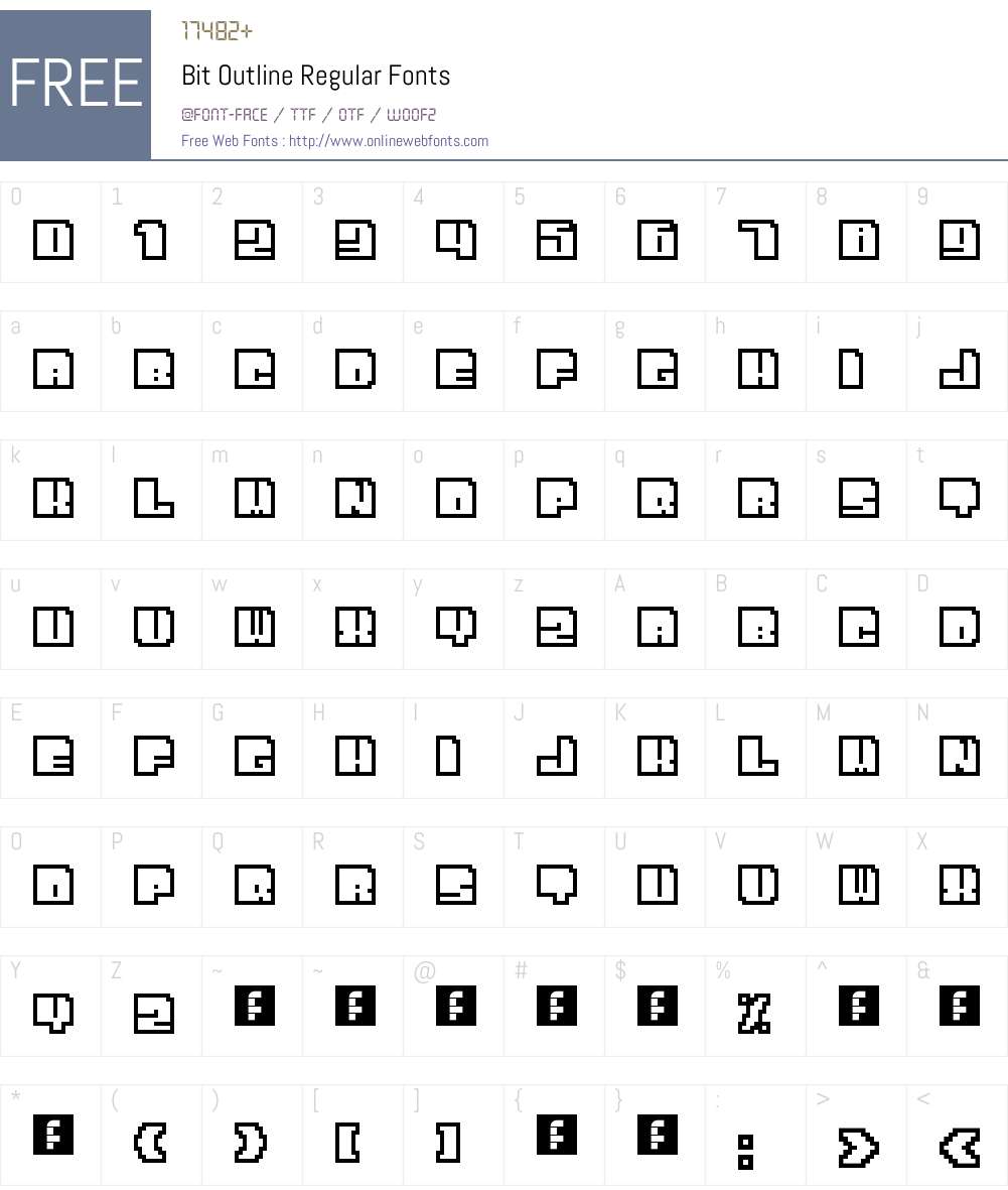 Bit Outline Regular 1.0 Fonts Free Download - OnlineWebFonts.COM