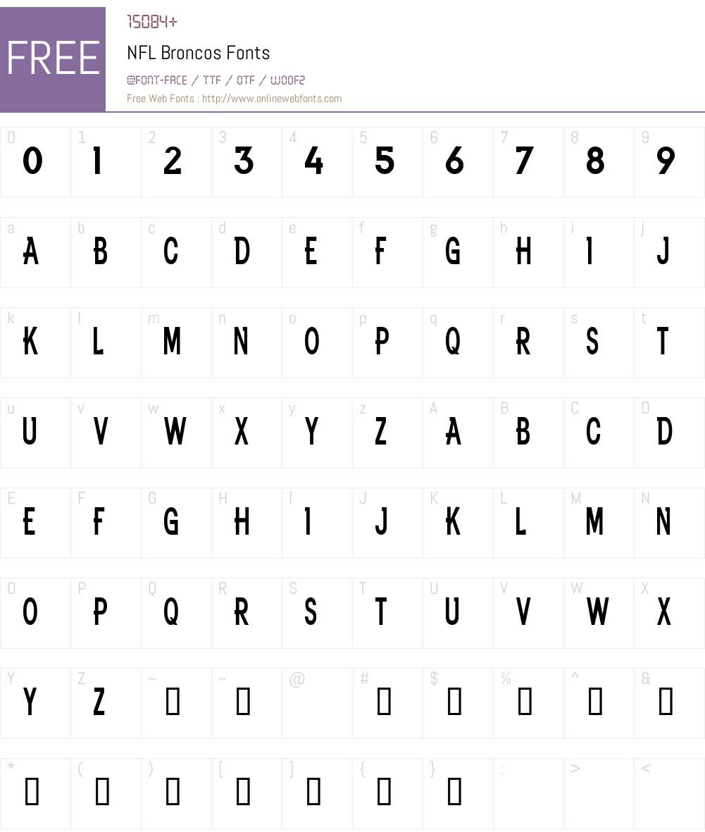NFL Broncos Macromedia Fontographer 4.1 1/19/05 Fonts Free Download ...