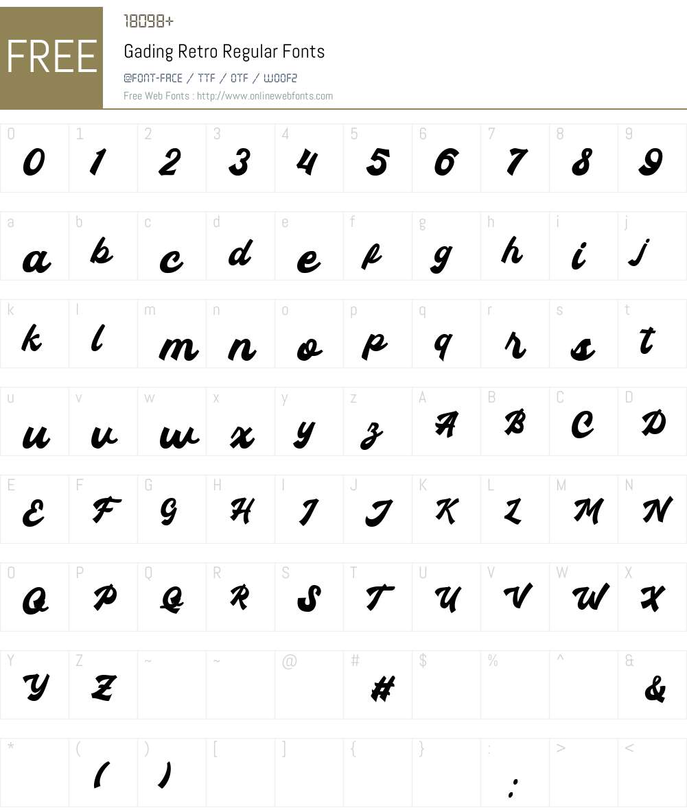 Gading Retro Regular 1.000 Fonts Free Download - OnlineWebFonts.COM