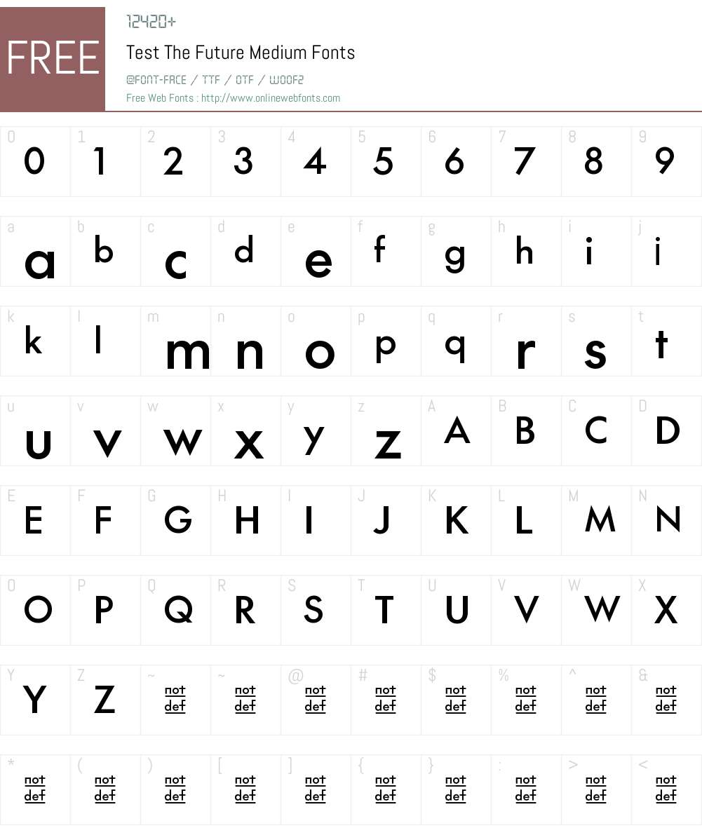 Test The Future Medium 2.003;hotconv 1.1.0;makeotfexe 2.6.0 Fonts Free ...