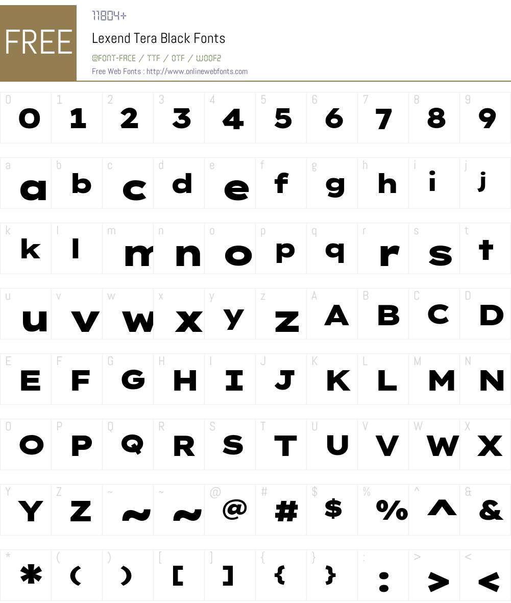 Lexend Tera Black 1.007; ttfautohint (v1.8.3) Fonts Free Download - OnlineWebFonts.COM