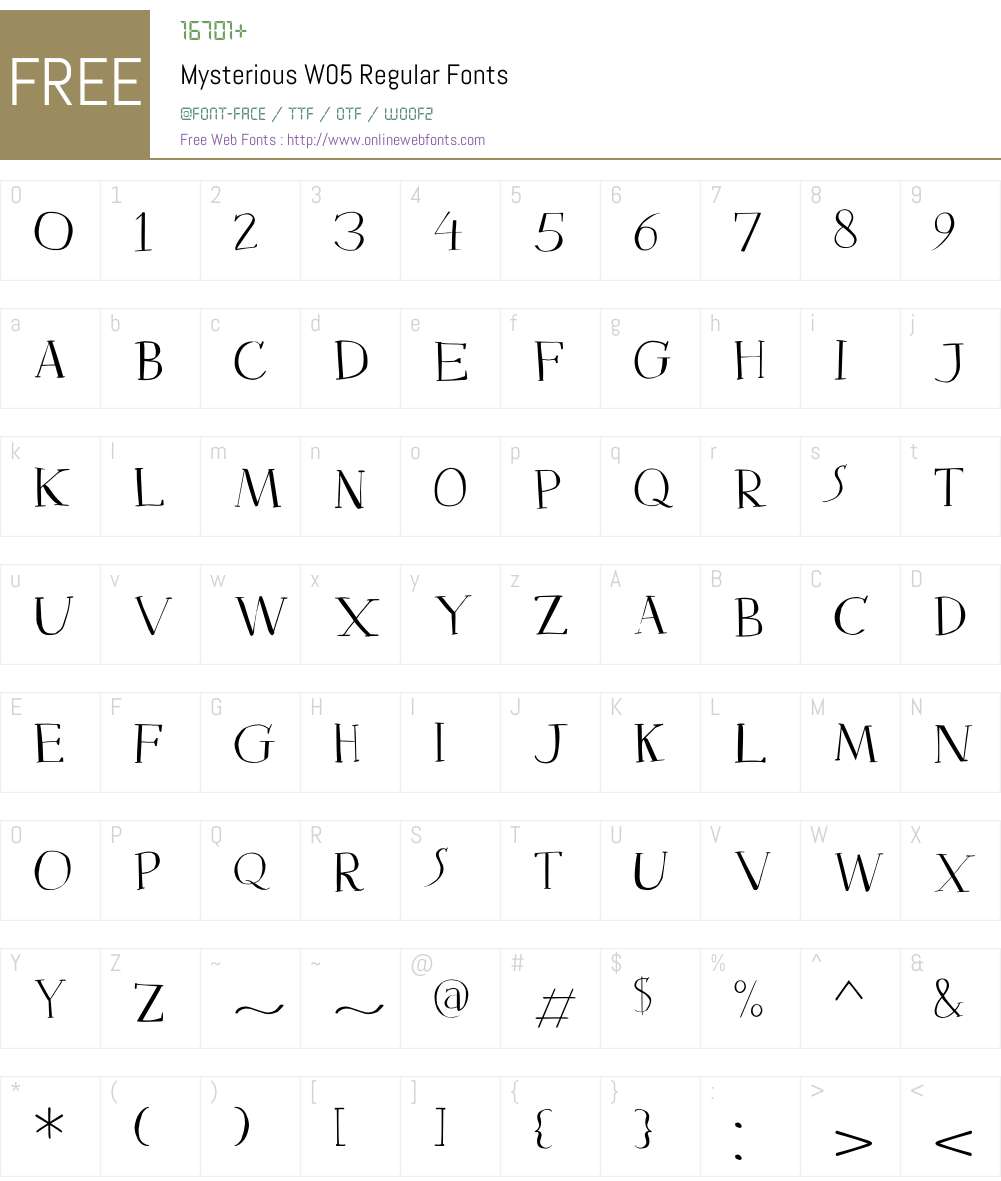 Mysterious W05 Regular 1.00 Fonts Free Download - OnlineWebFonts.COM