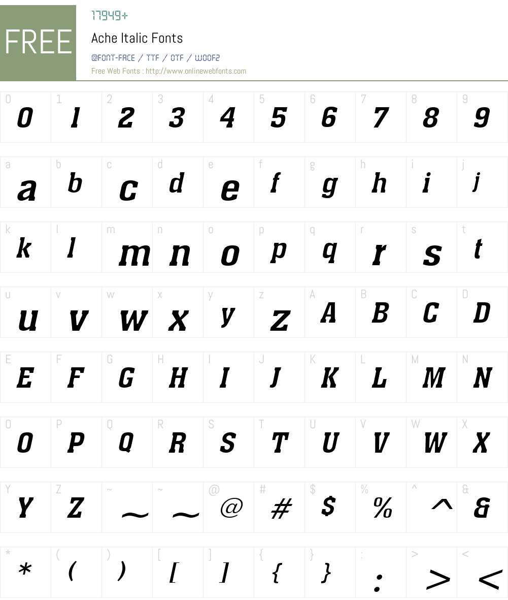 Ache Italic Altsys Fontographer 4.1 12/26/94 Fonts Free Download ...