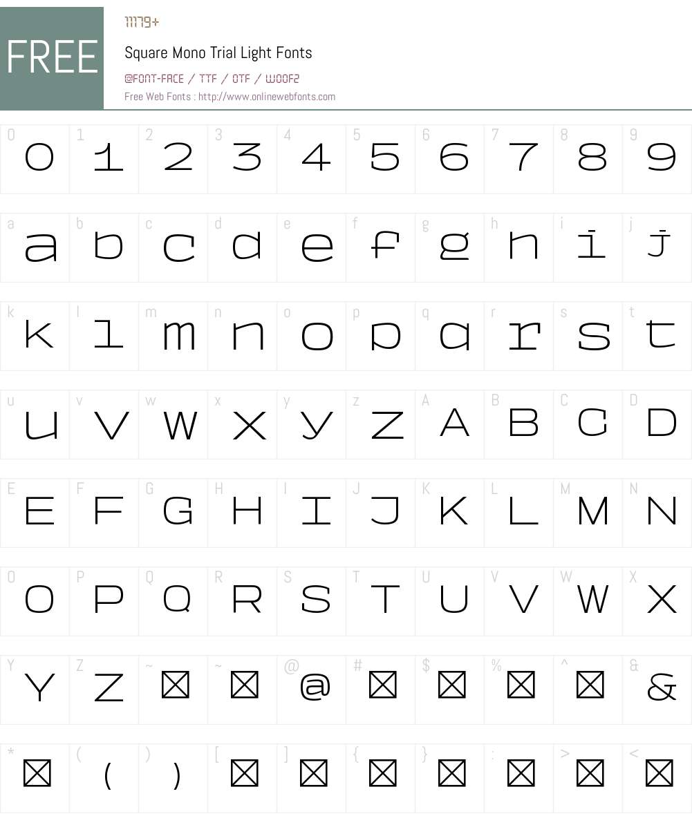 Square Mono Trial Light 1.000;Glyphs 3.1.1 (3140) Fonts Free Download ...