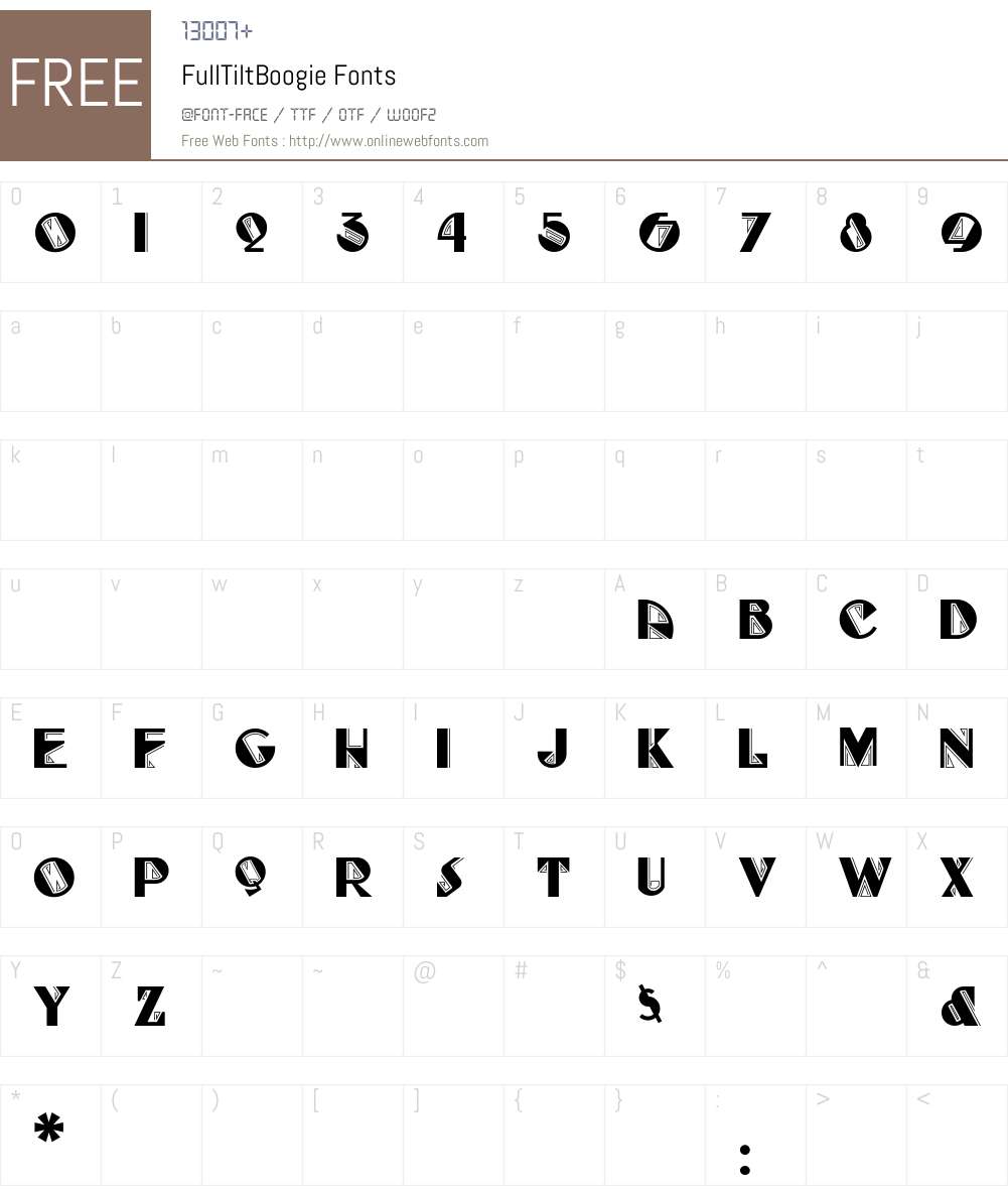 FullTiltBoogie Converted from e: ickfo~1FUTB____.TF1 by ALLTYPE Fonts ...