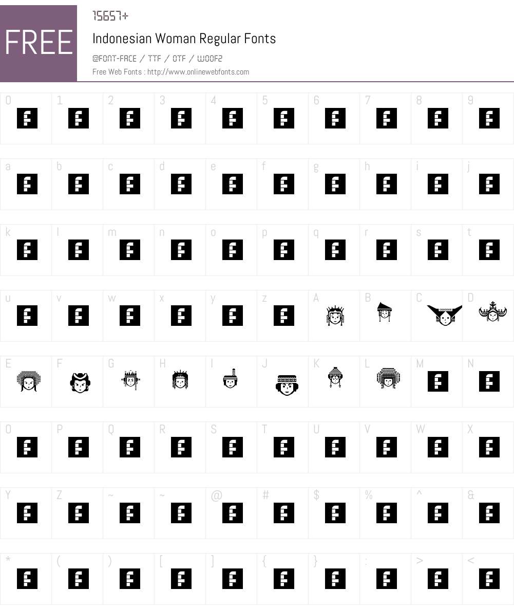 Indonesian Woman Regular 1.0 Fonts Free Download - OnlineWebFonts.COM