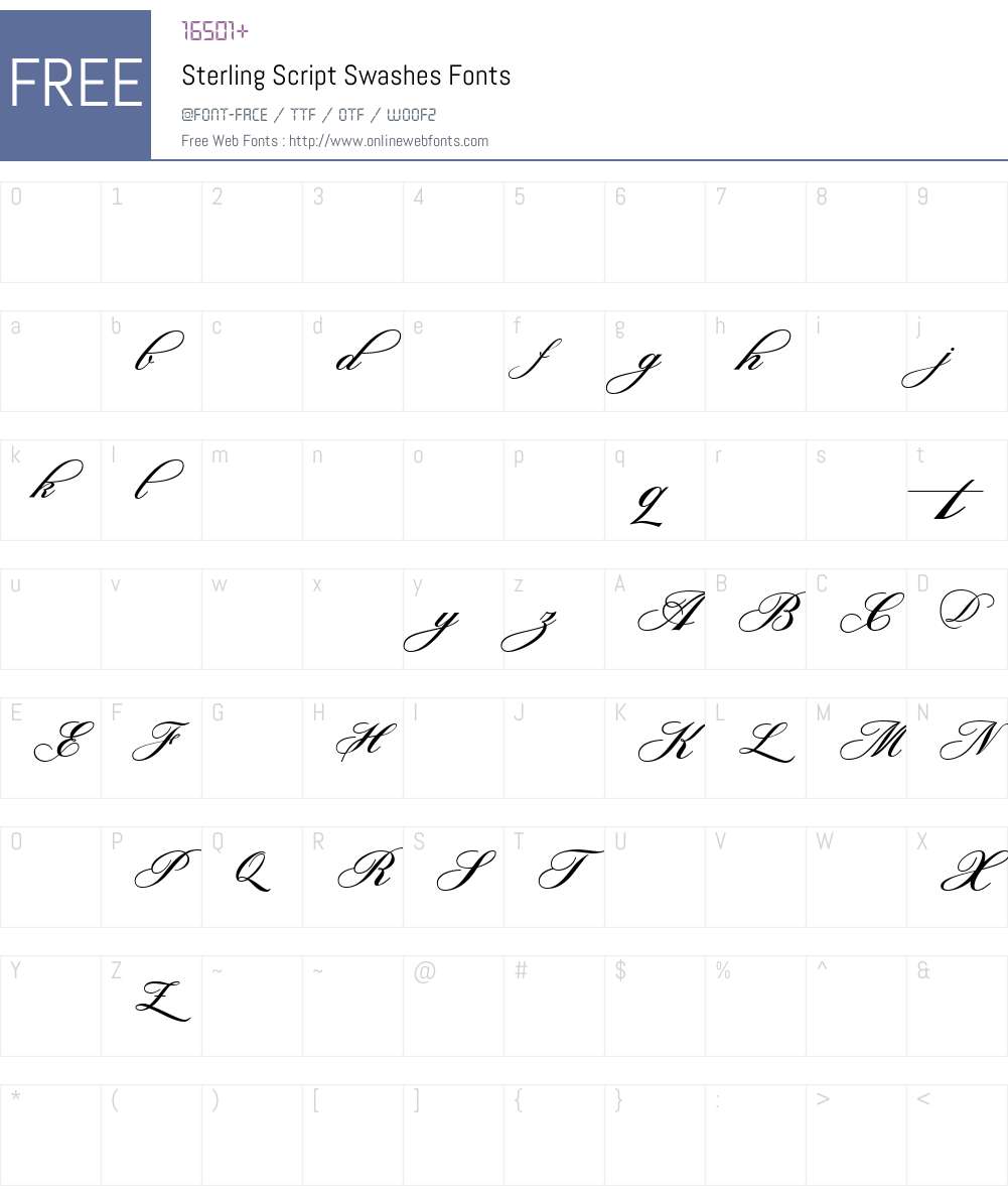 Sterling Script Swashes 001.000 Fonts Free Download - OnlineWebFonts.COM