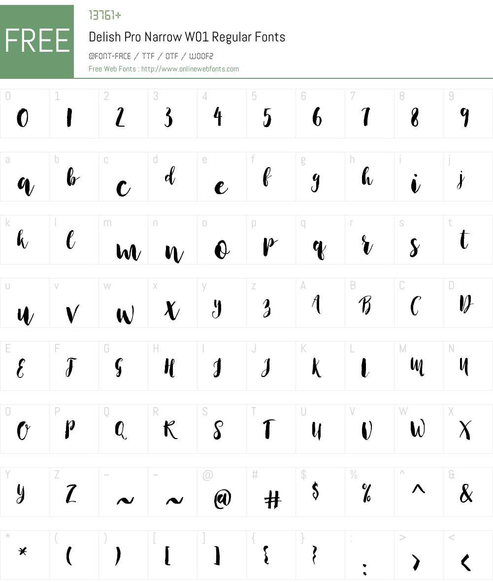 Delish Pro Narrow W01 Regular 1.00 Fonts Free Download - OnlineWebFonts.COM