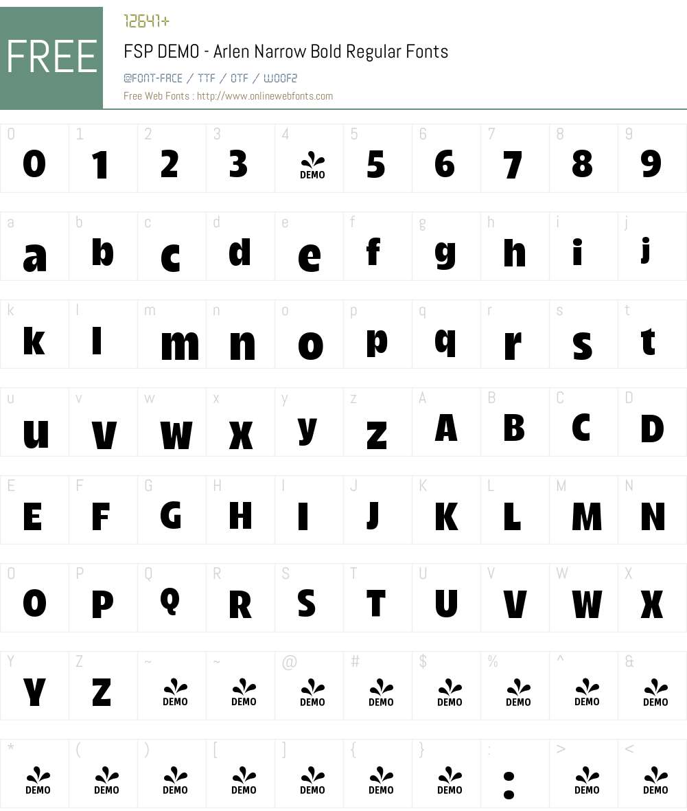 FSP DEMO - Arlen Narrow Bold 2.000 Fonts Free Download - OnlineWebFonts.COM