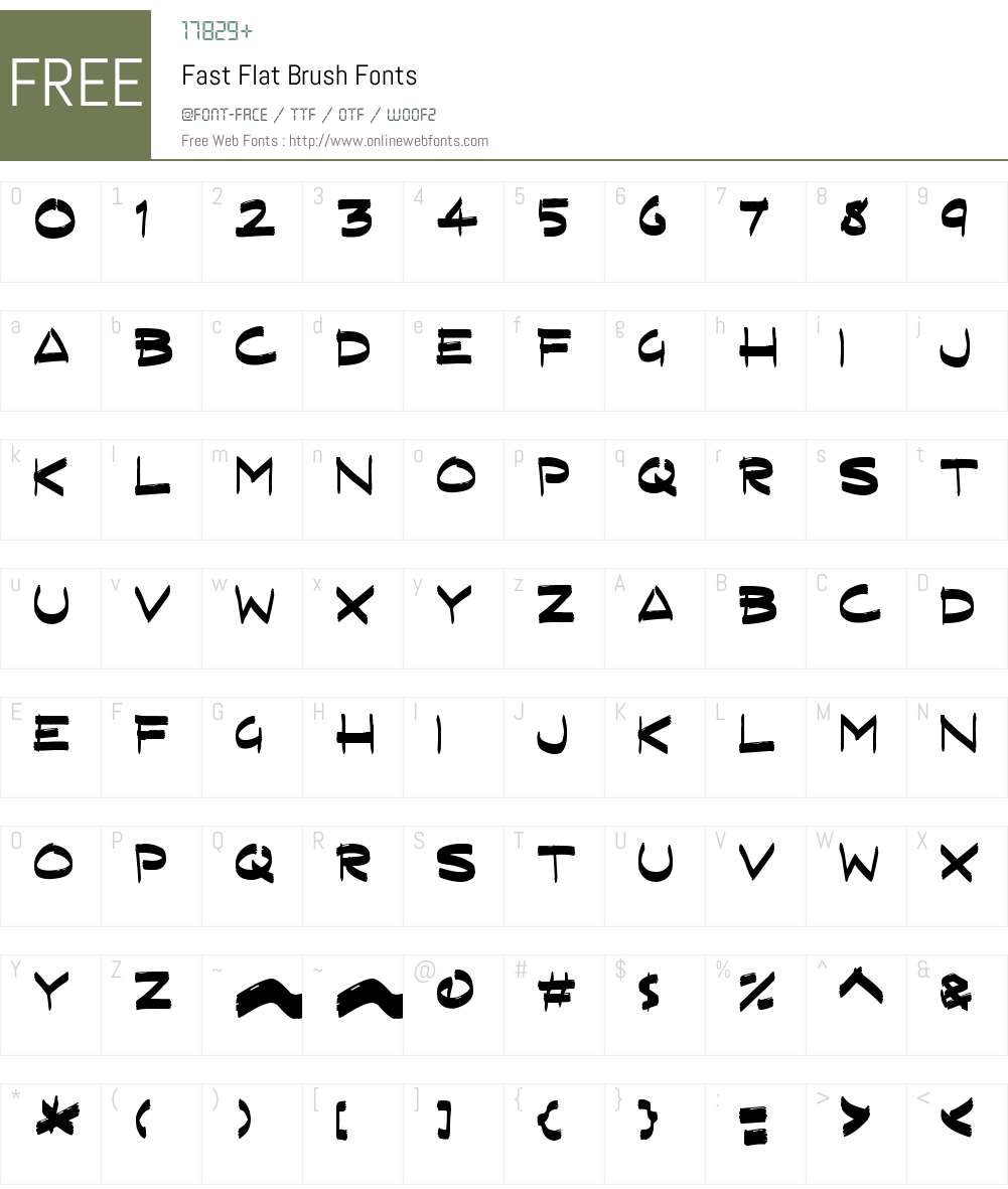 Fast Flat Brush 1.00 January 11, 2017, initial release Fonts Free Download - OnlineWebFonts.COM
