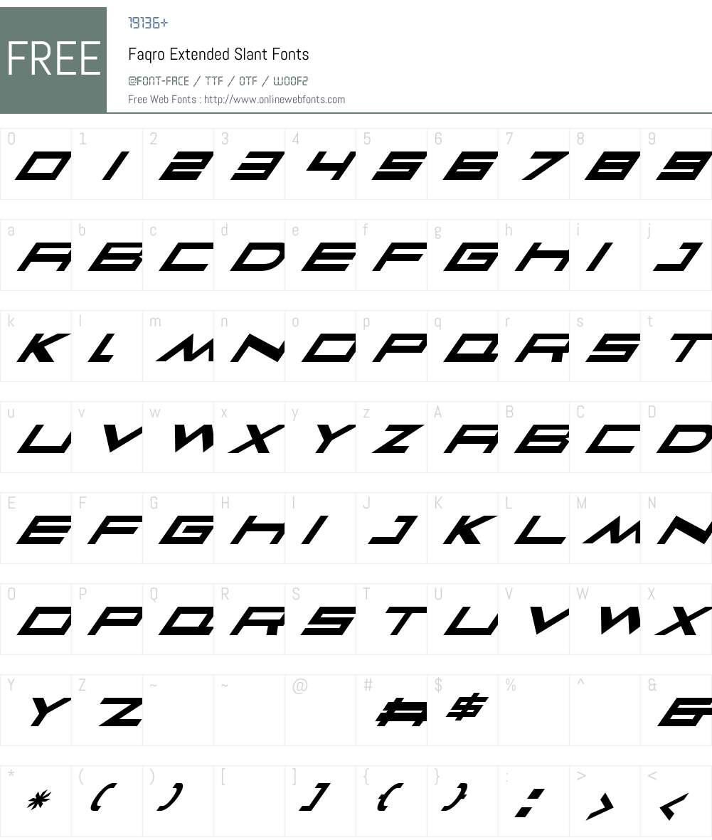 Faqro Extended Slant 1.000;June 5, 2024;FontCreator 14.0.0.2901 64-bit ...