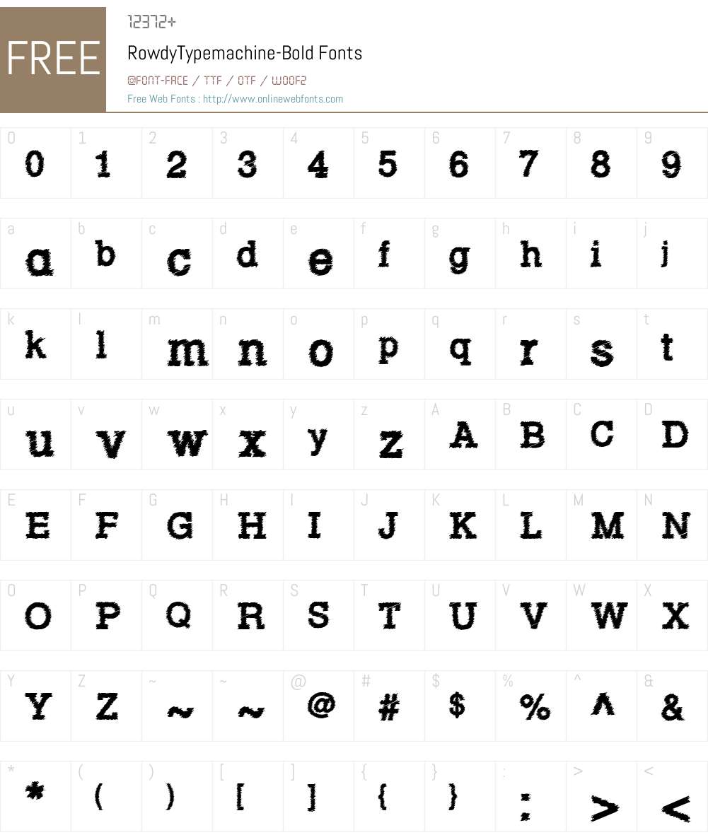 RowdyTypemachine-Bold 5.023 Fonts Free Download - OnlineWebFonts.COM
