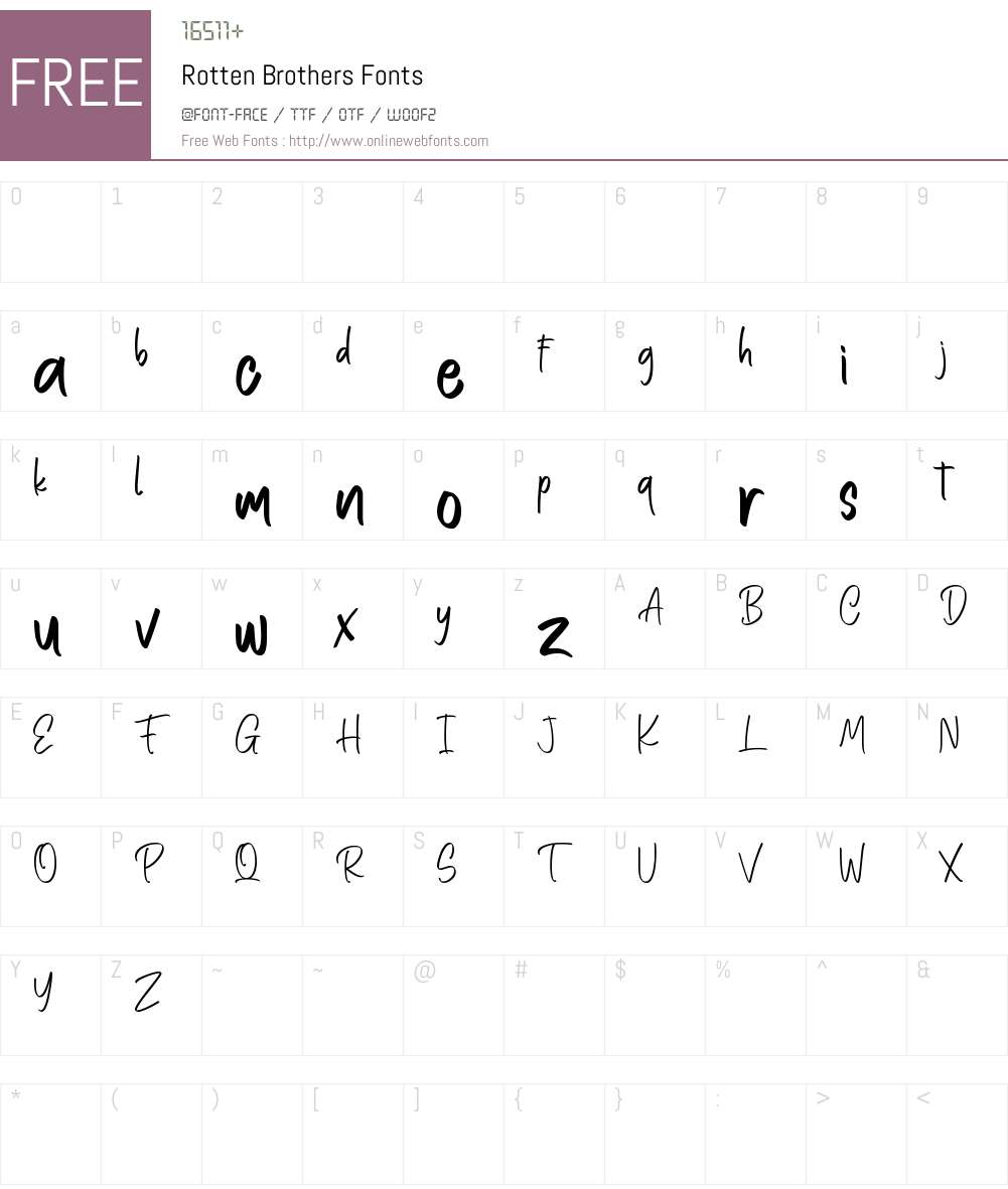 Rotten Brothers 1.00;November 27, 2019;FontCreator 11.5.0.2430 32-bit ...