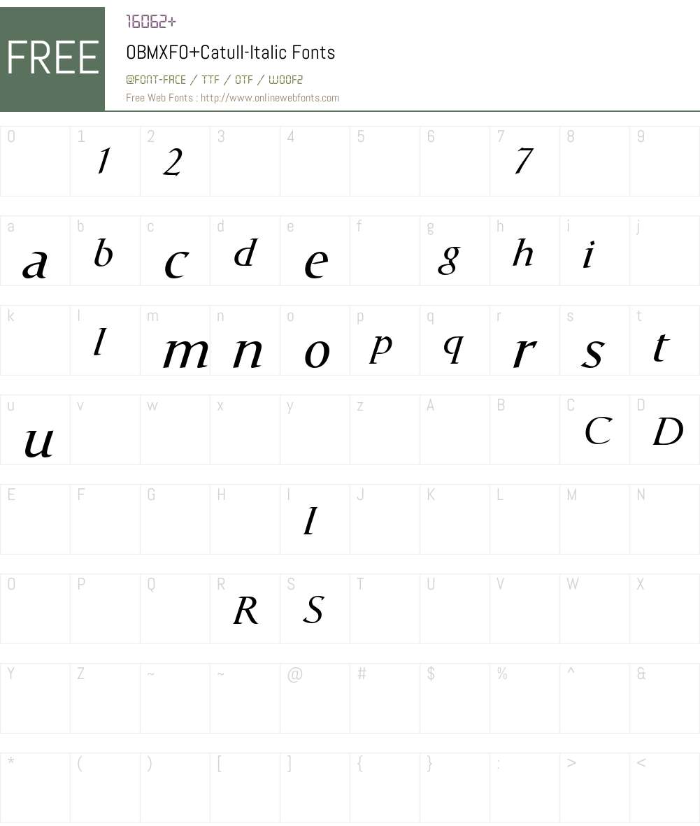 OBMXFO+Catull-Italic 1.0 Fonts Free Download - OnlineWebFonts.COM