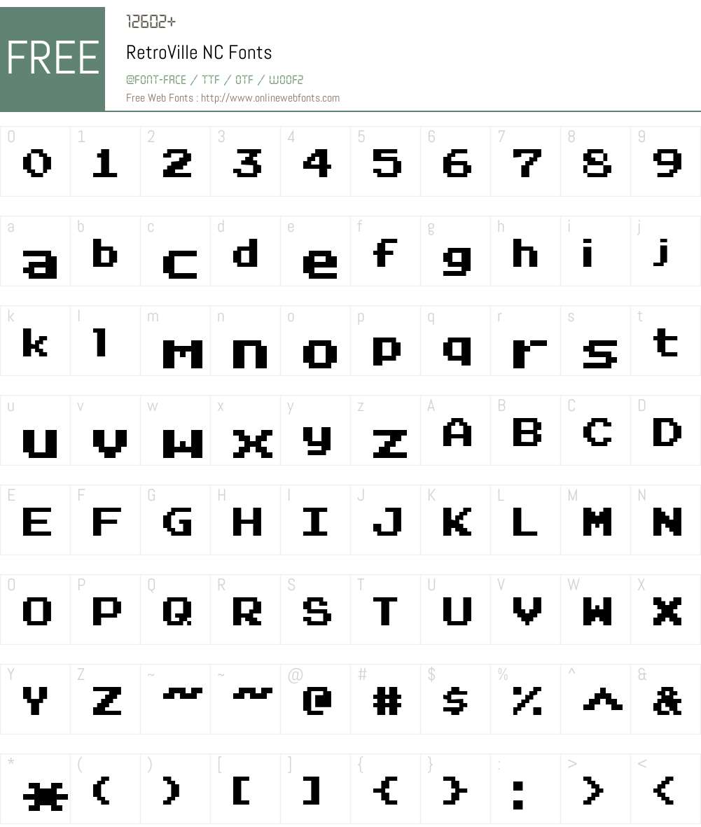 RetroVille NC 1.000 2010 initial release Fonts Free Download ...