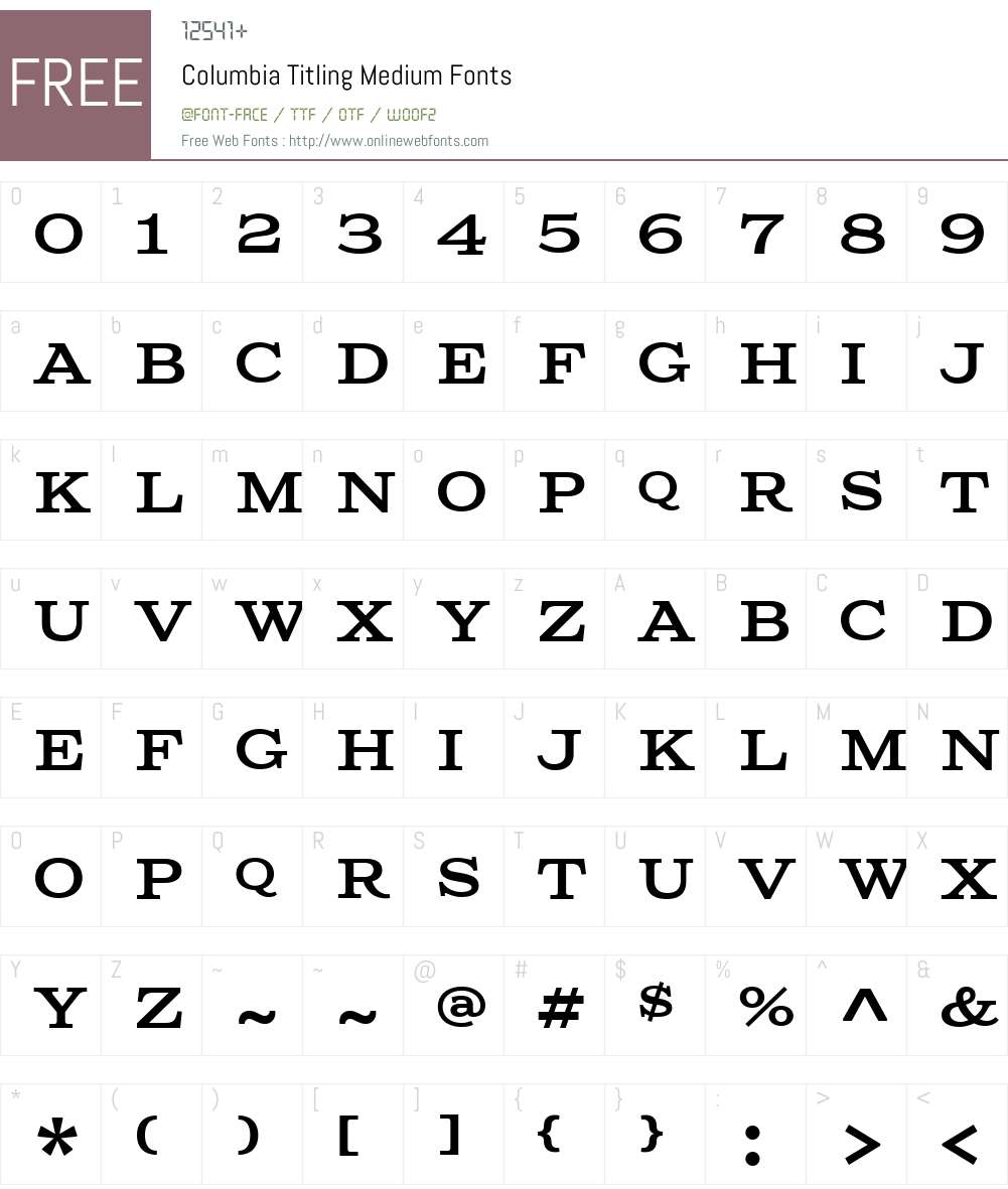 Columbia Titling Medium 1.002;com.myfonts.easy.typetanic-fonts.columbia ...