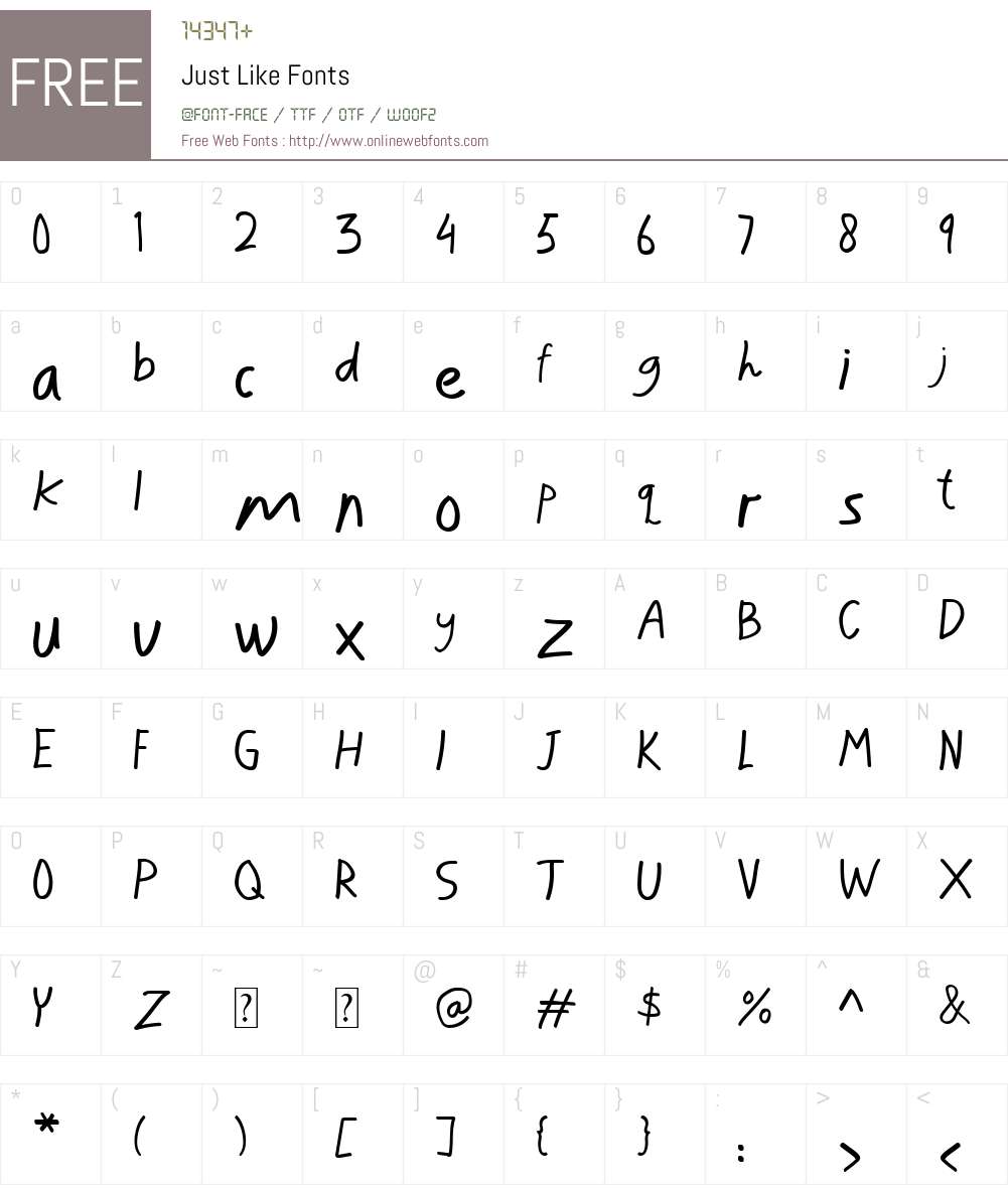 Just Like 1.00;October 8, 2020;FontCreator 12.0.0.2525 64-bit Fonts ...