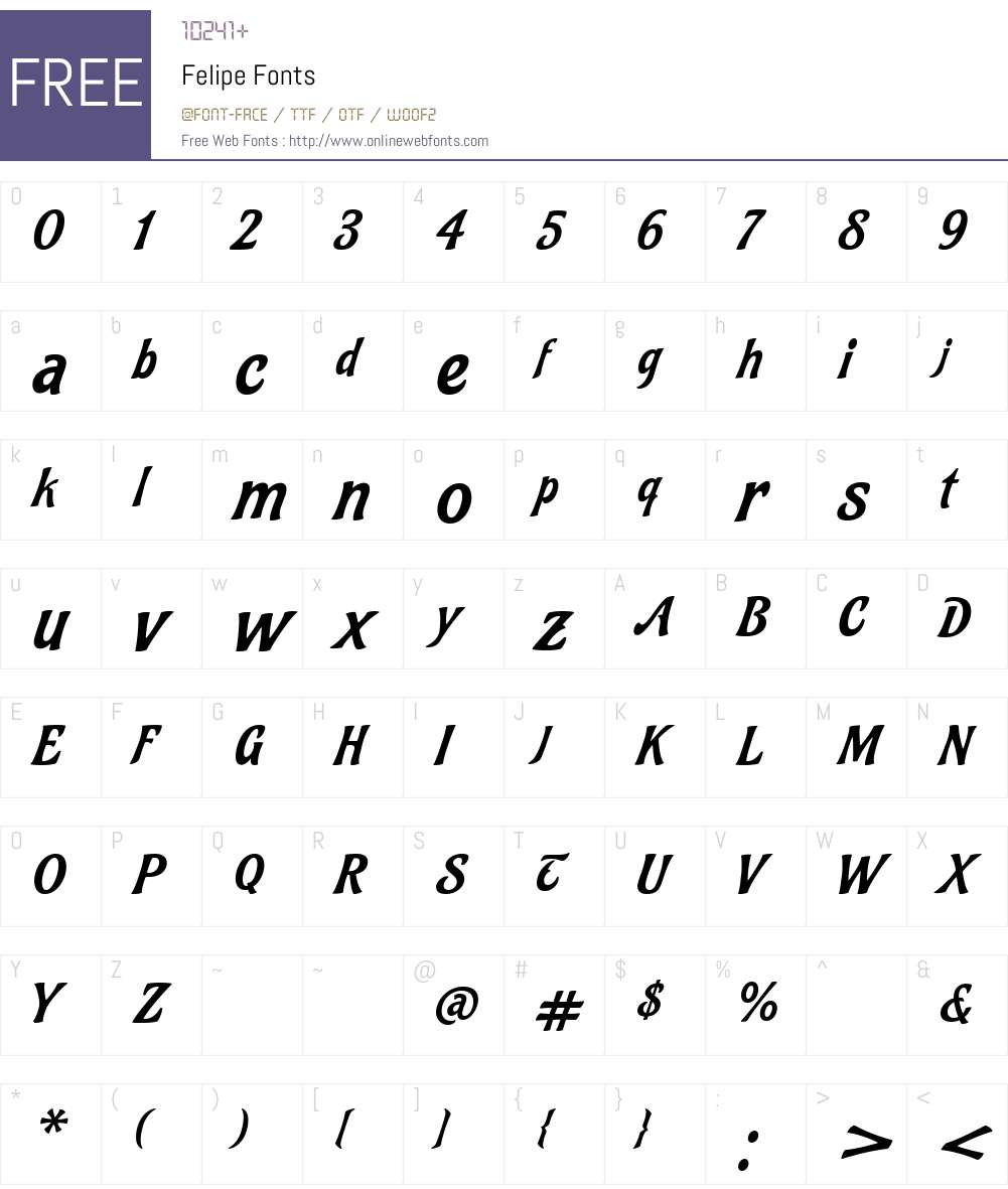 Felipe 1.00 August 2005 Fonts Free Download - OnlineWebFonts.COM