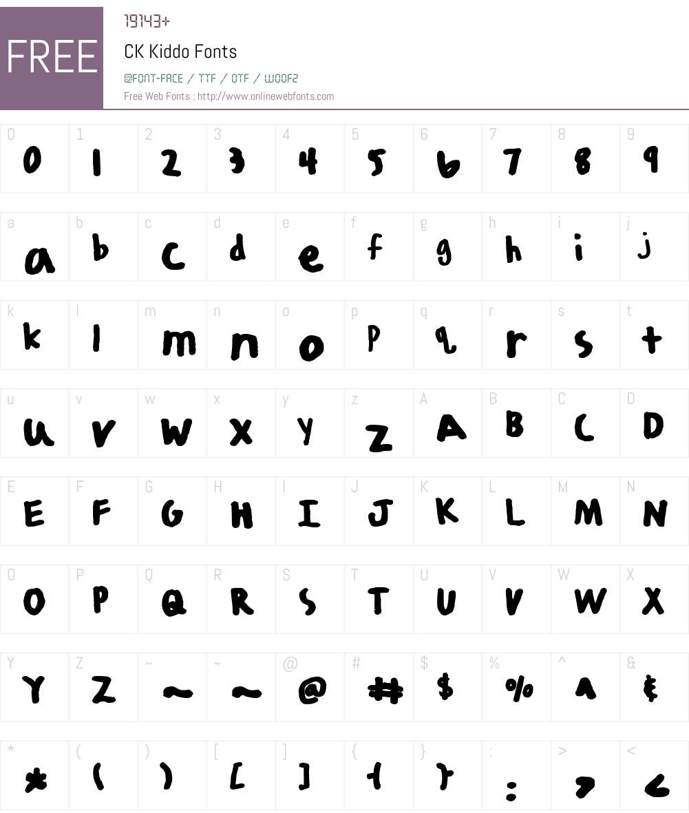 CK Kiddo 5/3/00 Fonts Free Download - OnlineWebFonts.COM