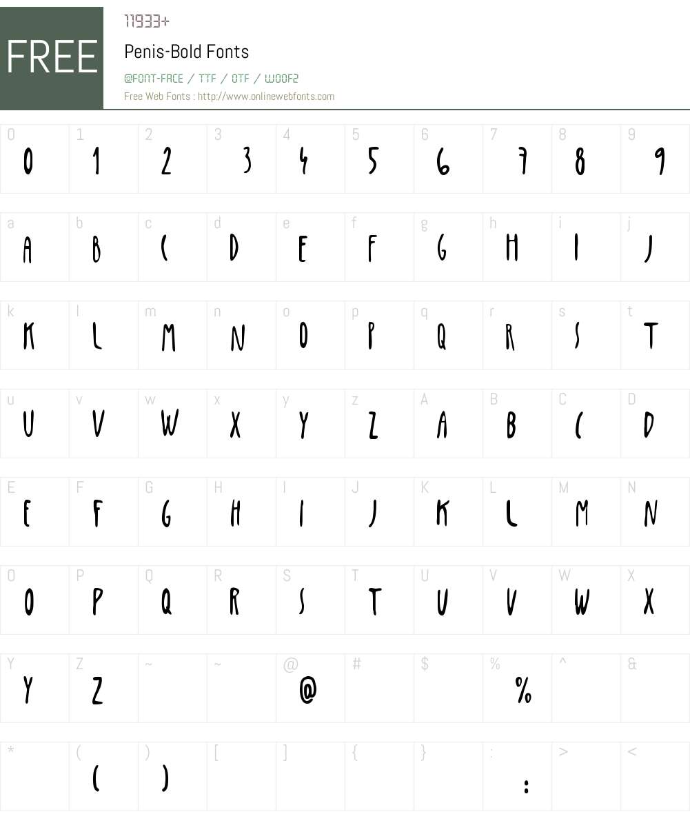 Penis-Bold 001.001 Fonts Free Download - OnlineWebFonts.COM