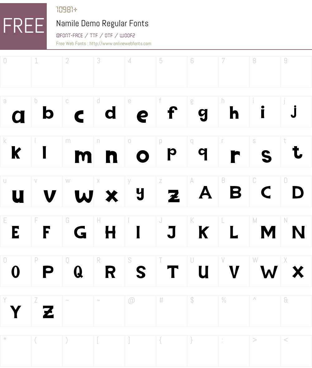 Namile Demo 1.000 Fonts Free Download - OnlineWebFonts.COM