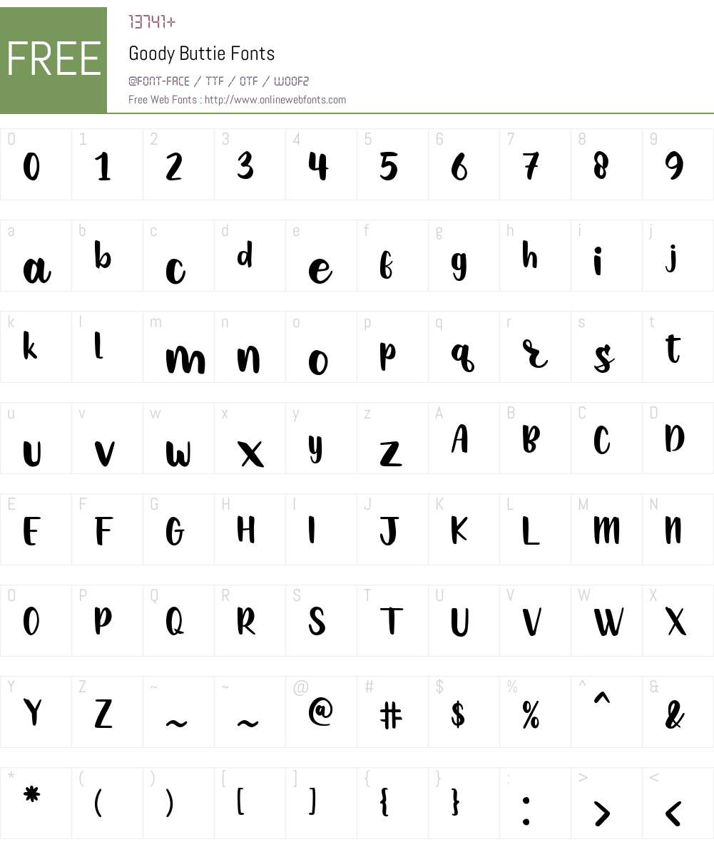 Goody Buttie 1.00;March 28, 2021;FontCreator 11.5.0.2427 32-bit Fonts ...